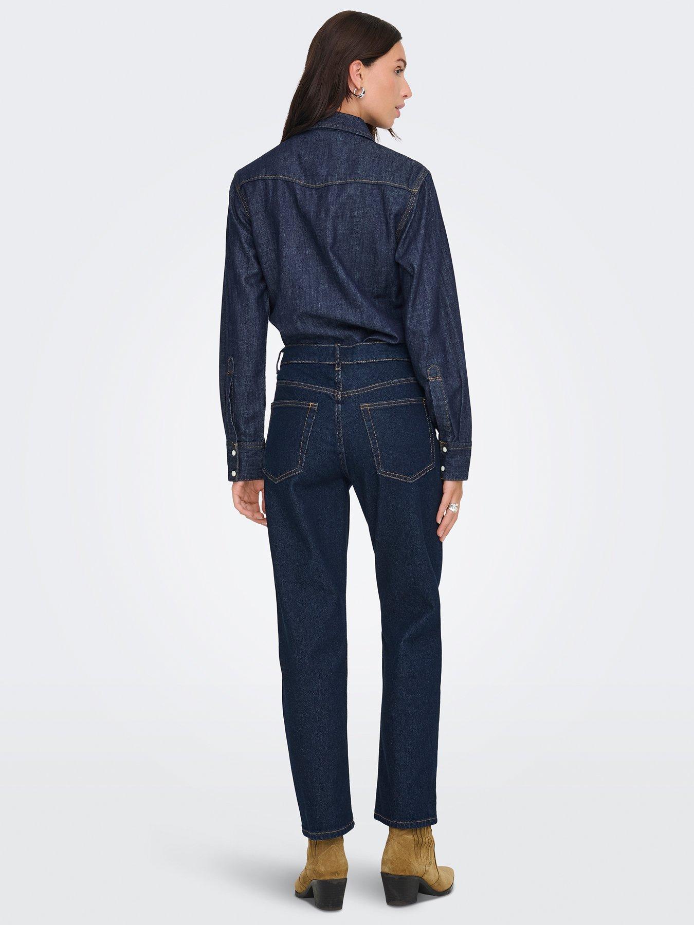 Only Mid Rise Straight Leg Jeans - Blue | Very