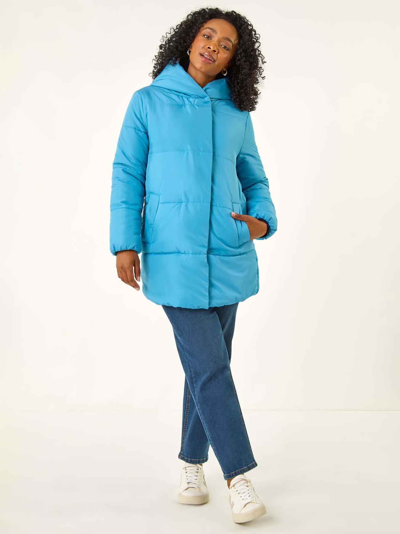 Roman Petite Hooded Quilted Puffer Coat - Blue | Very