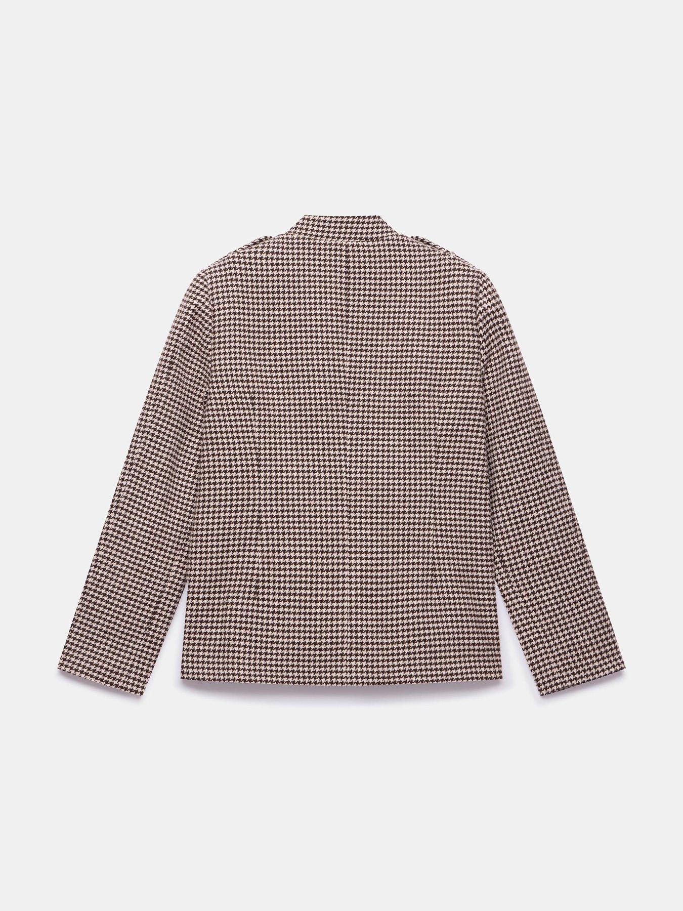 Mint Velvet Check Military Jacket - Brown | Very