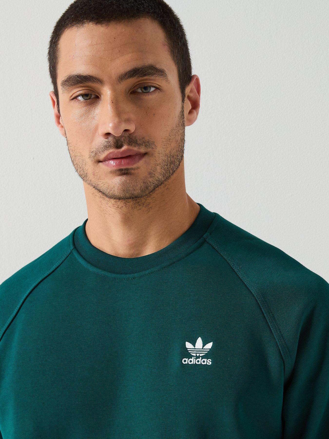 adidas Originals Men's Trefoil Essentials Crew Sweat - Green | Very