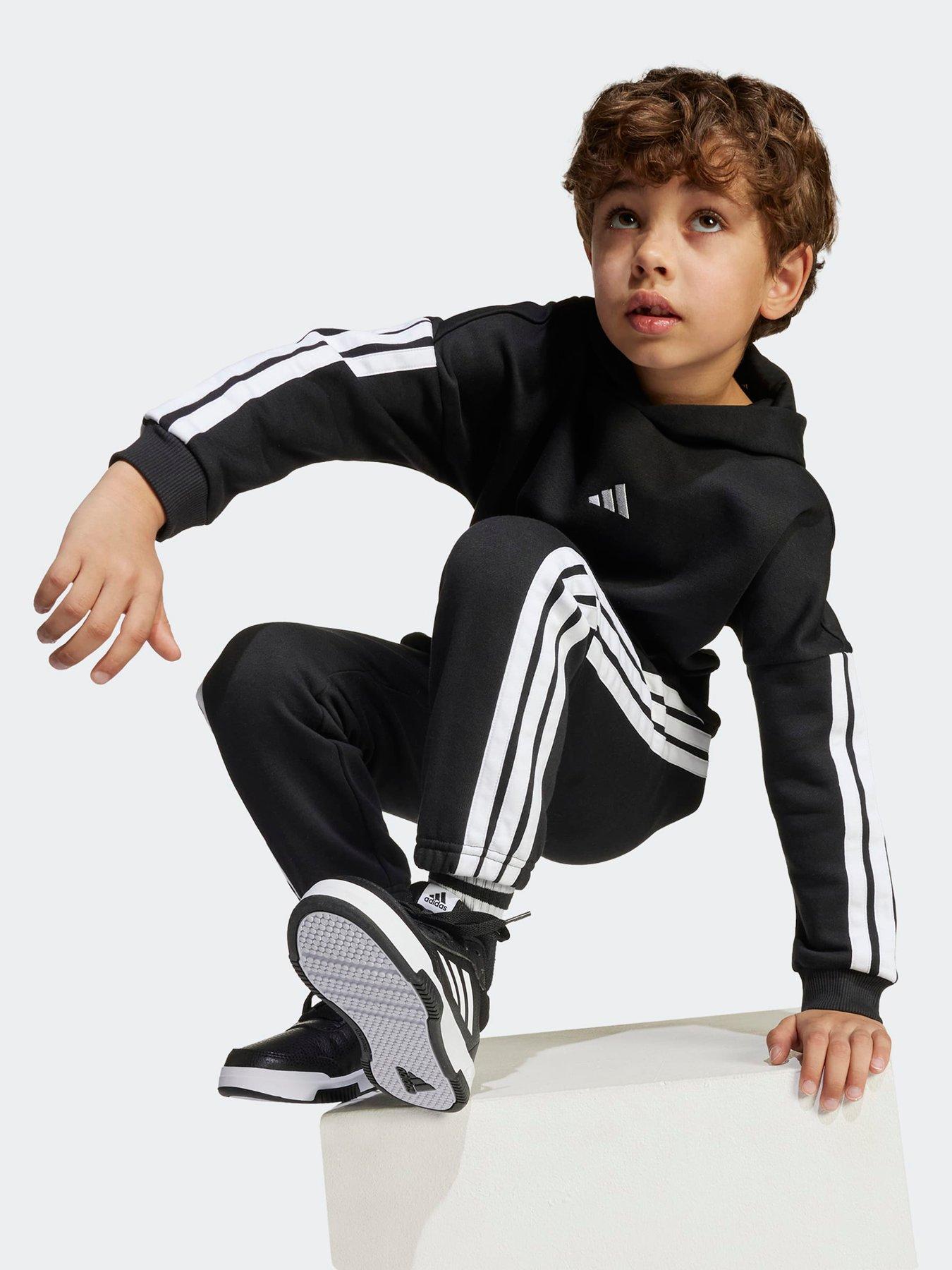 adidas Sportswear Junior Boys Fleece Hoodie And Pant Tracksuit- Black ...