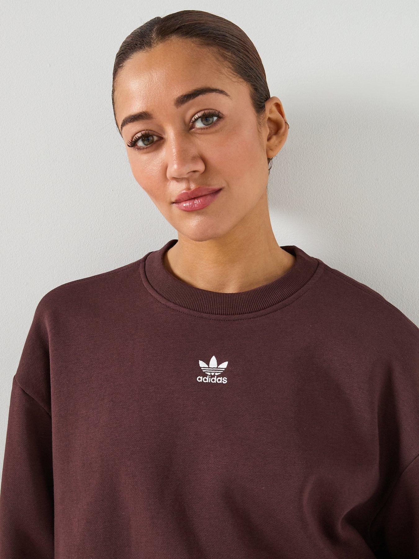 adidas Originals Women's Trefoil Essentials Crew Sweatshirt - Brown | Very