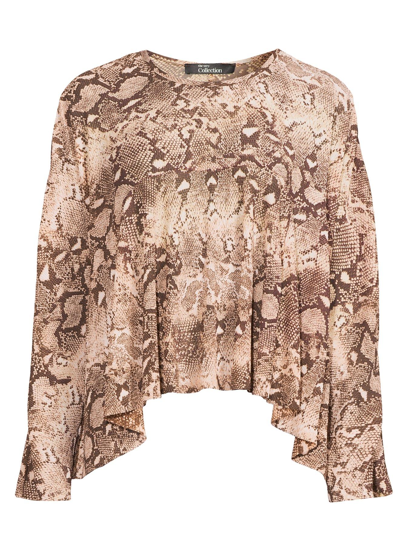 The Very Collection Long Sleeve Textured Snake Print Top | Very