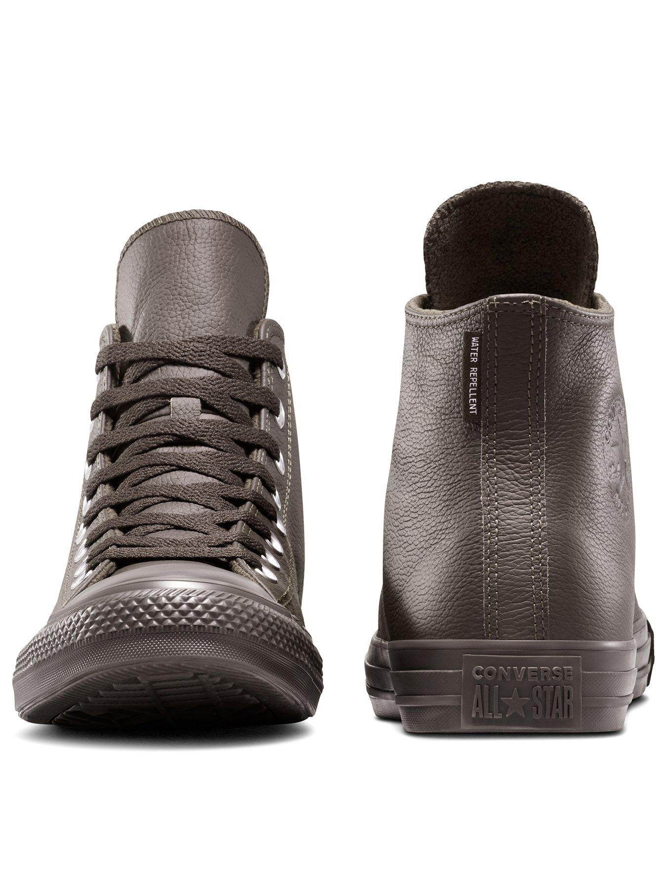 Converse Mens Chuck Taylor All Star Leather High Top - Brown | Very