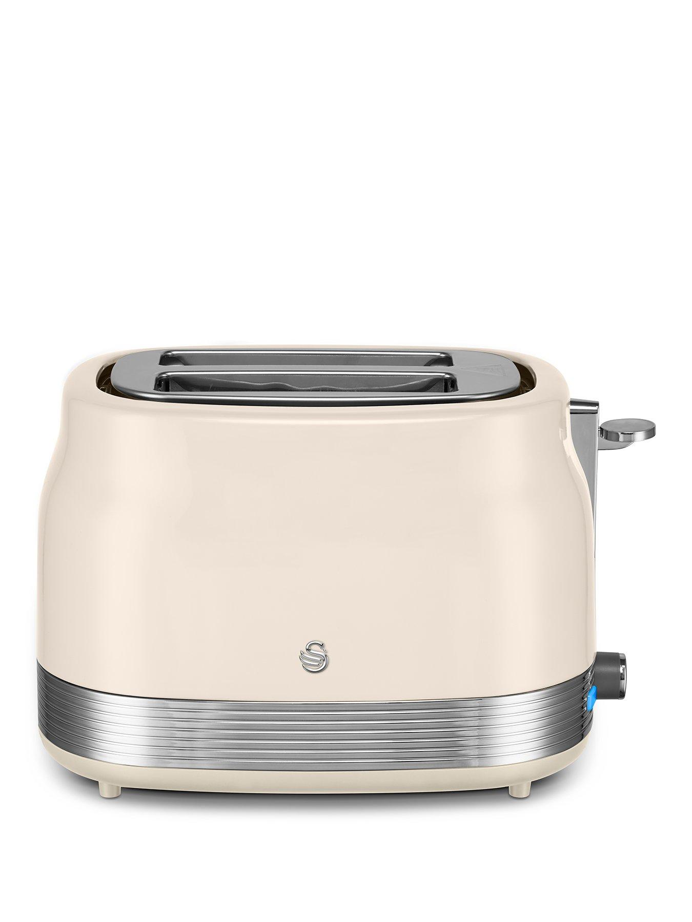 Swan ST19028C Retro Revive 2 Slice Toaster - Chantilly Cream & Chrome ...