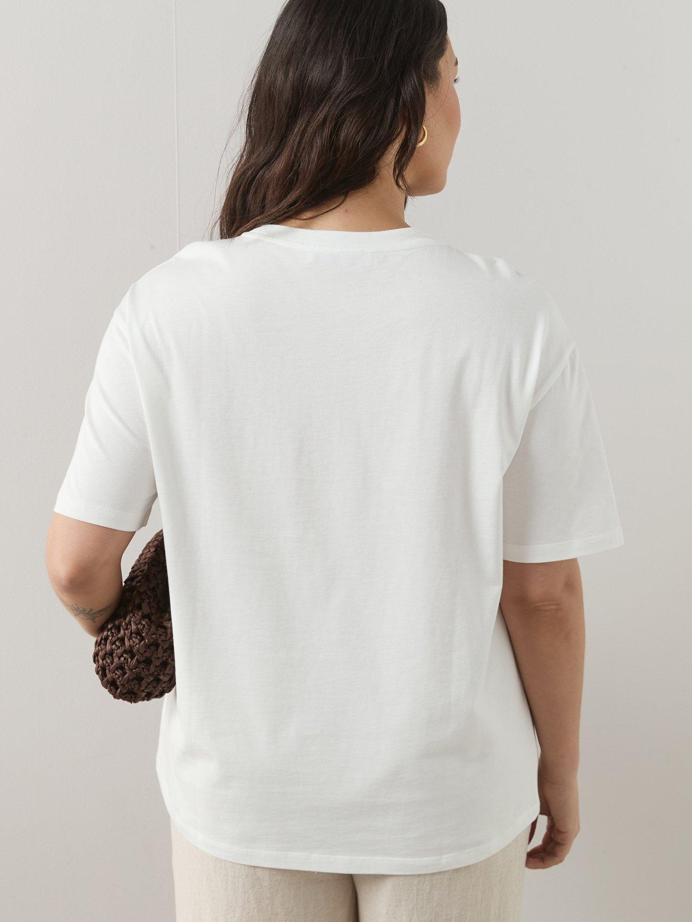 The Very Collection Curve Crochet Pocket T-shirt | Very