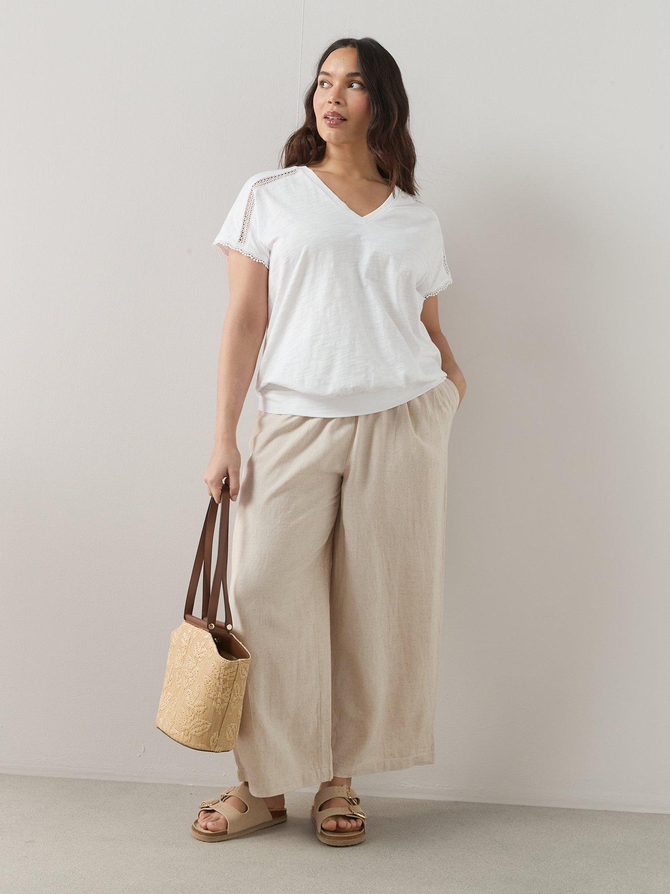 The Very Collection Curve V Neck Banded Hem T-shirt | Very
