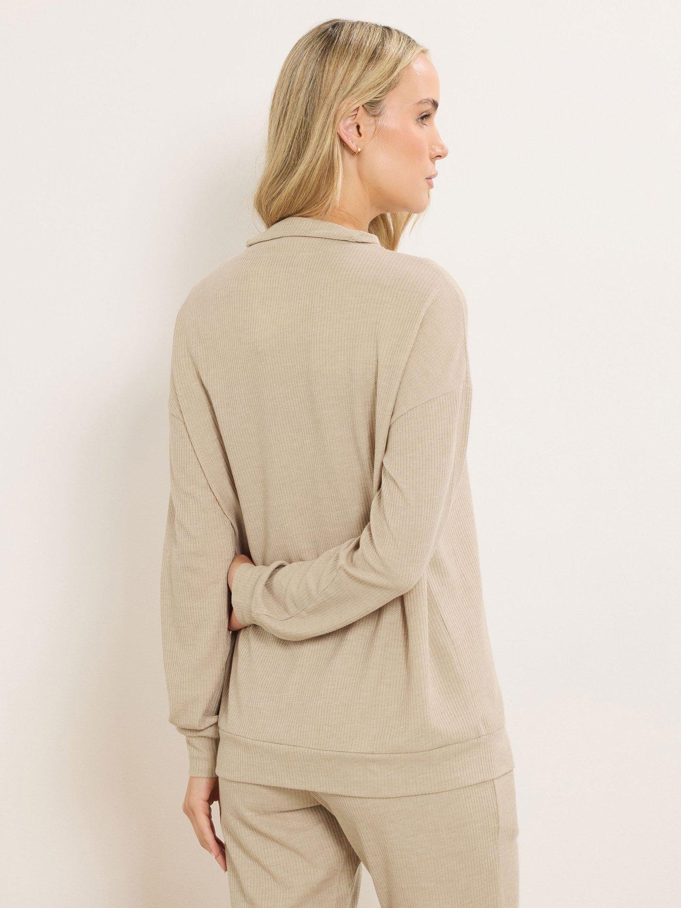 Long Tall Sally Half Zip Lounge Top - Natural | Very