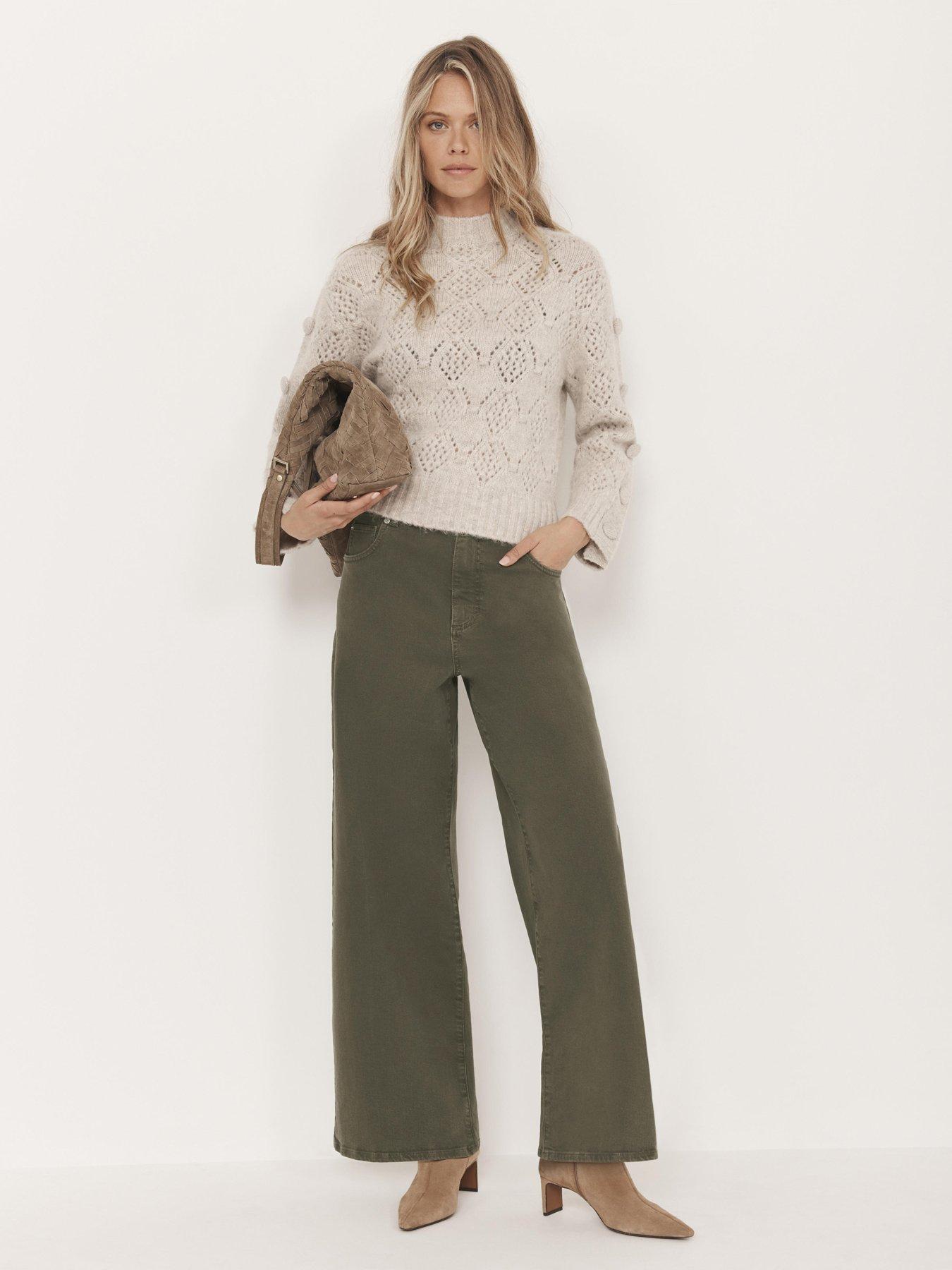Mint Velvet Neutral Cable Button Jumper - Beige | Very