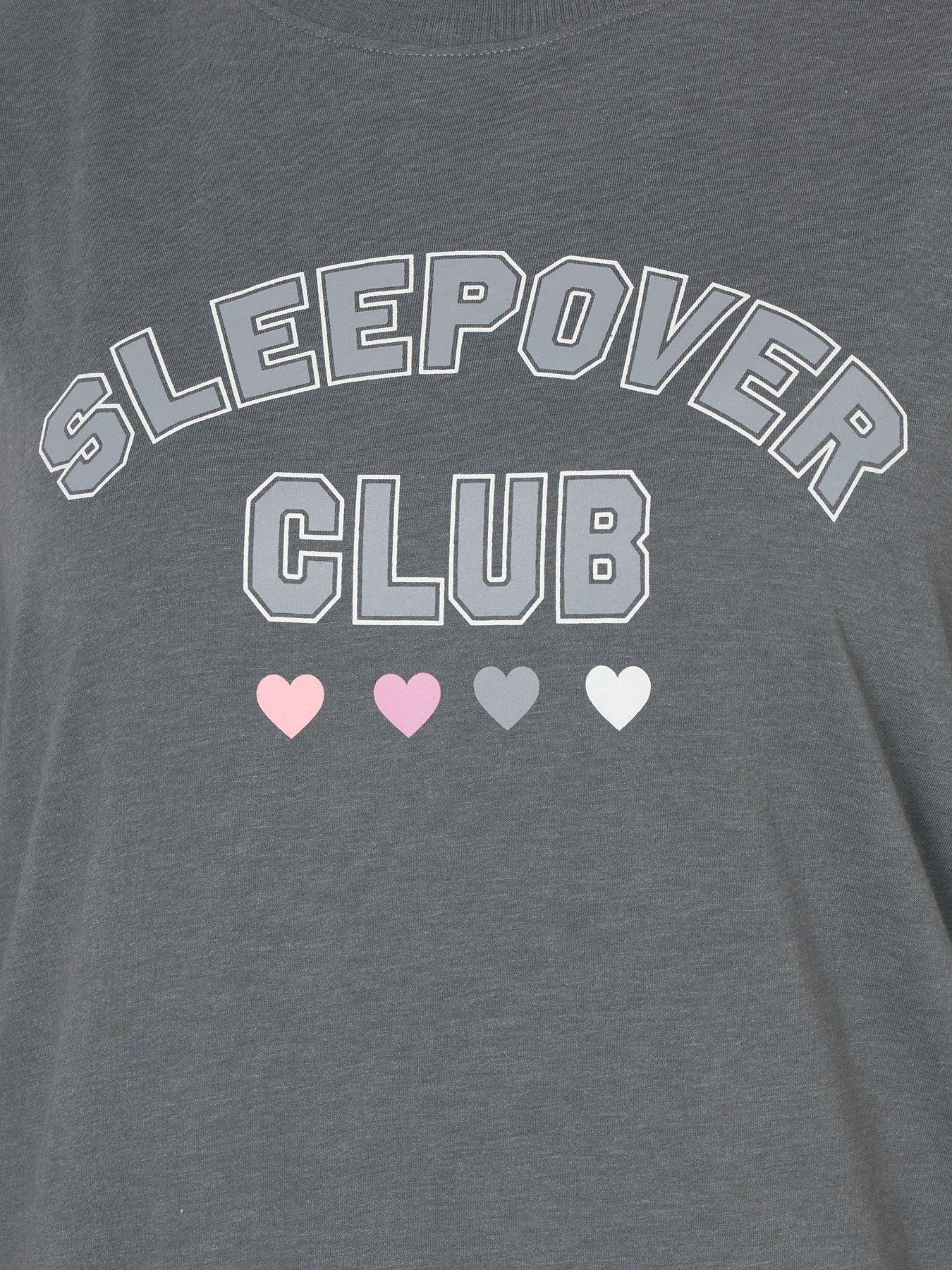 Yours Curve Sleepover Club Pyjama Set - Grey | Very
