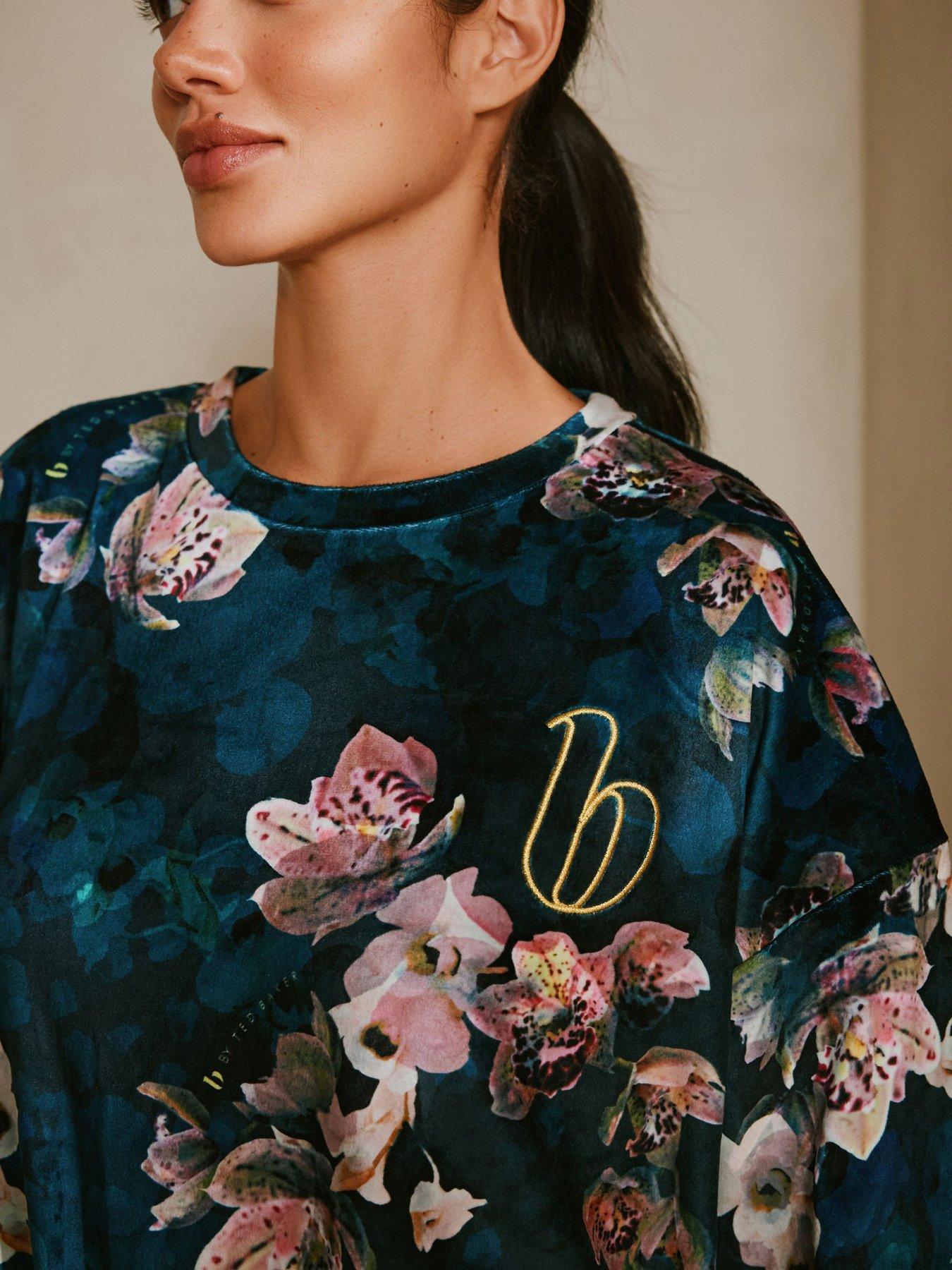 B By Ted Baker Cosy Teal Floral Pyjama Set - Blue | Very