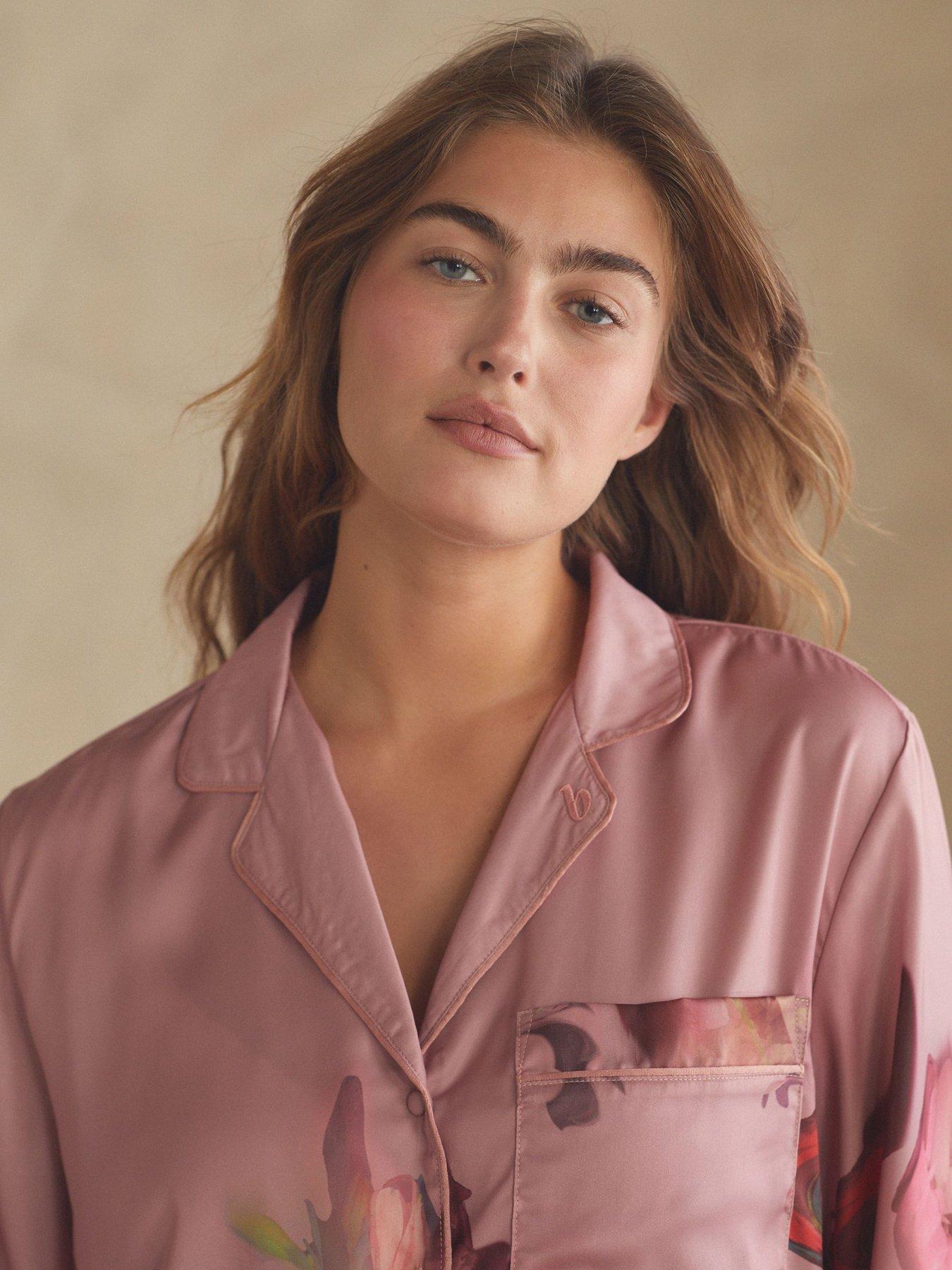 B By Ted Baker Floral Through Satin Pyjama Set - Pink | Very