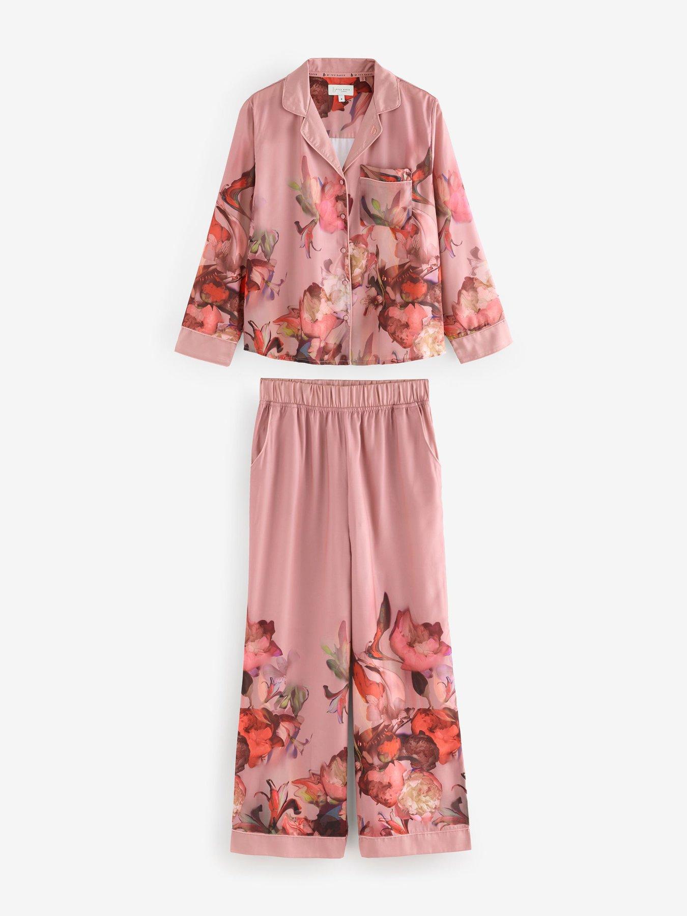 B By Ted Baker Floral Through Satin Pyjama Set - Pink | Very