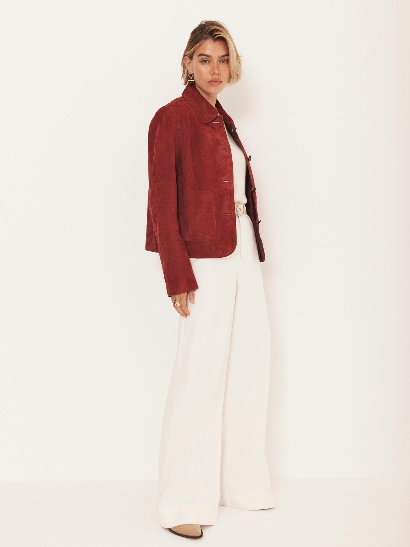 Mint Velvet Suede Pocket Detail Jacket - Red | Very
