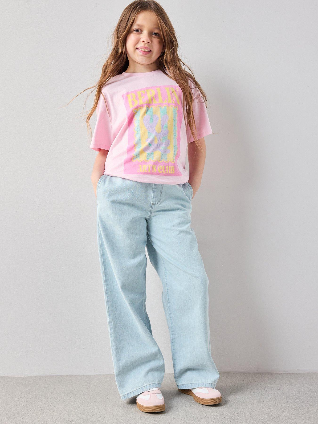 The Very Collection Girls Tie Waist Denim Jeans - Light Wash | Very