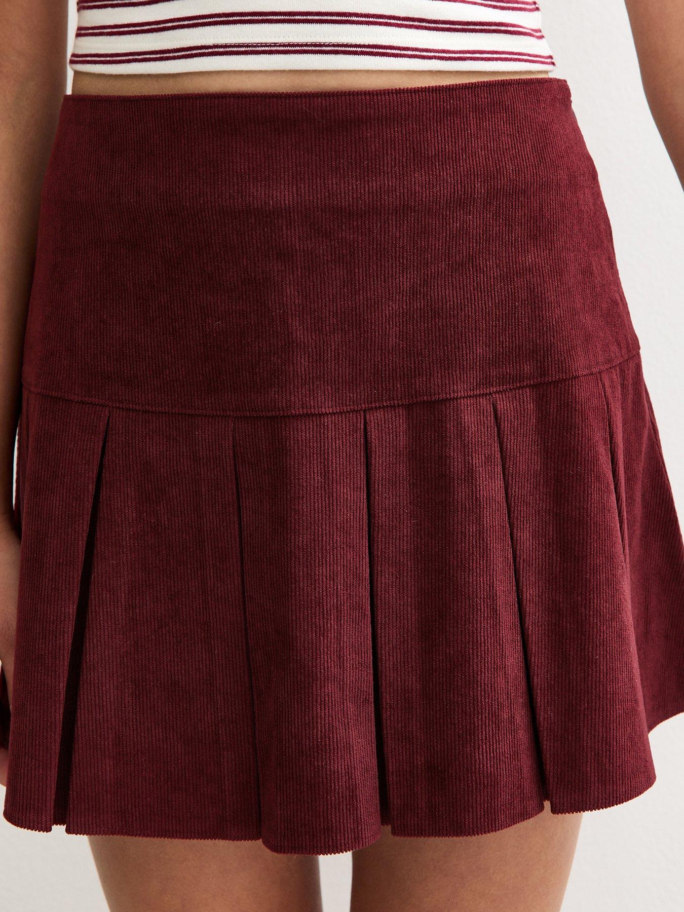 New Look 915 Girls Burgundy Corduroy Pleated Skort - Dark Red | Very