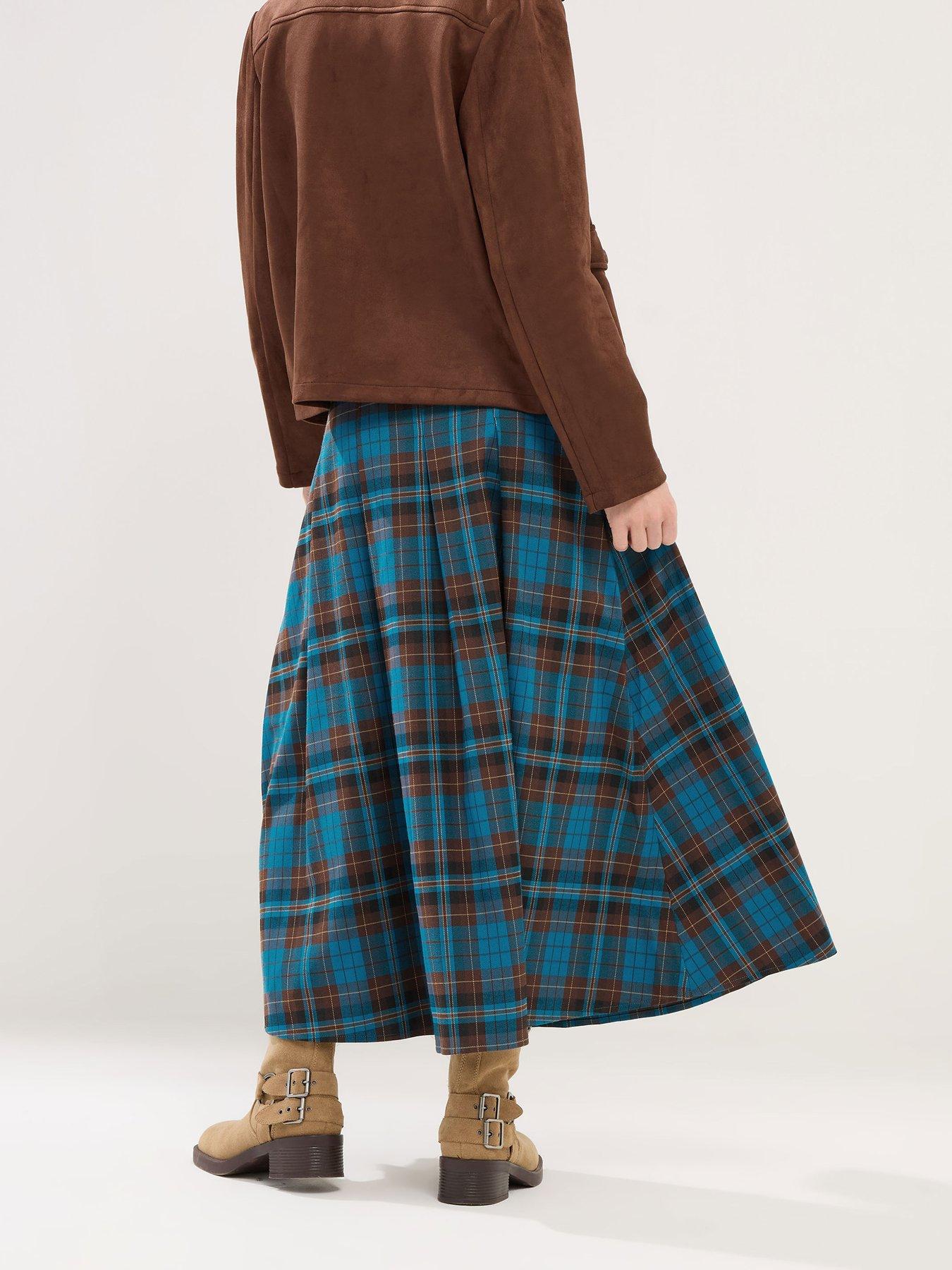 PixieGirl Petite Buckle Midi Skirt - Check Print | Very