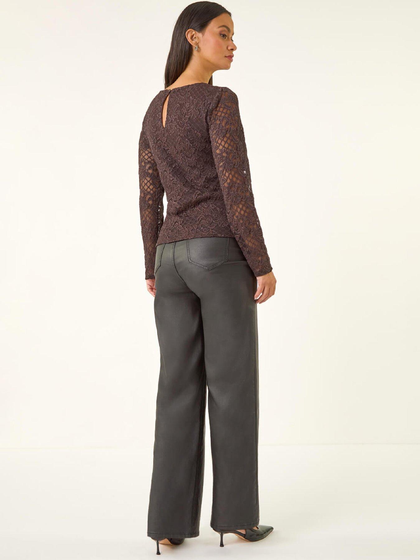 Roman Dusk Baroque Lace Top - Chocolate | Very