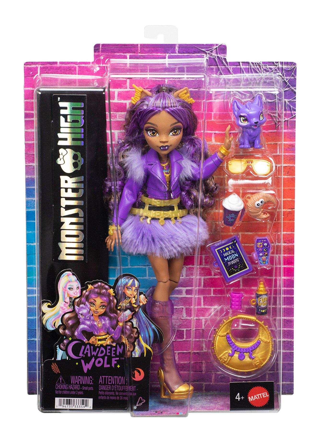 Monster High Clawdeen Wolf Fashion Doll in Furry Skirt with Pet ...