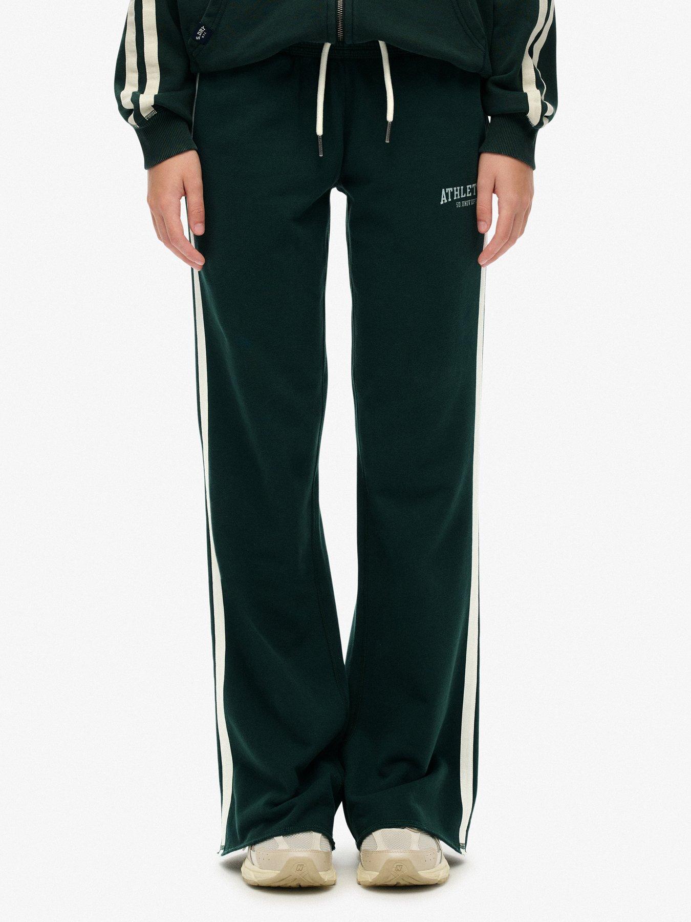 Superdry Athletic Stripe Flare Jogger - Enamel Green | Very