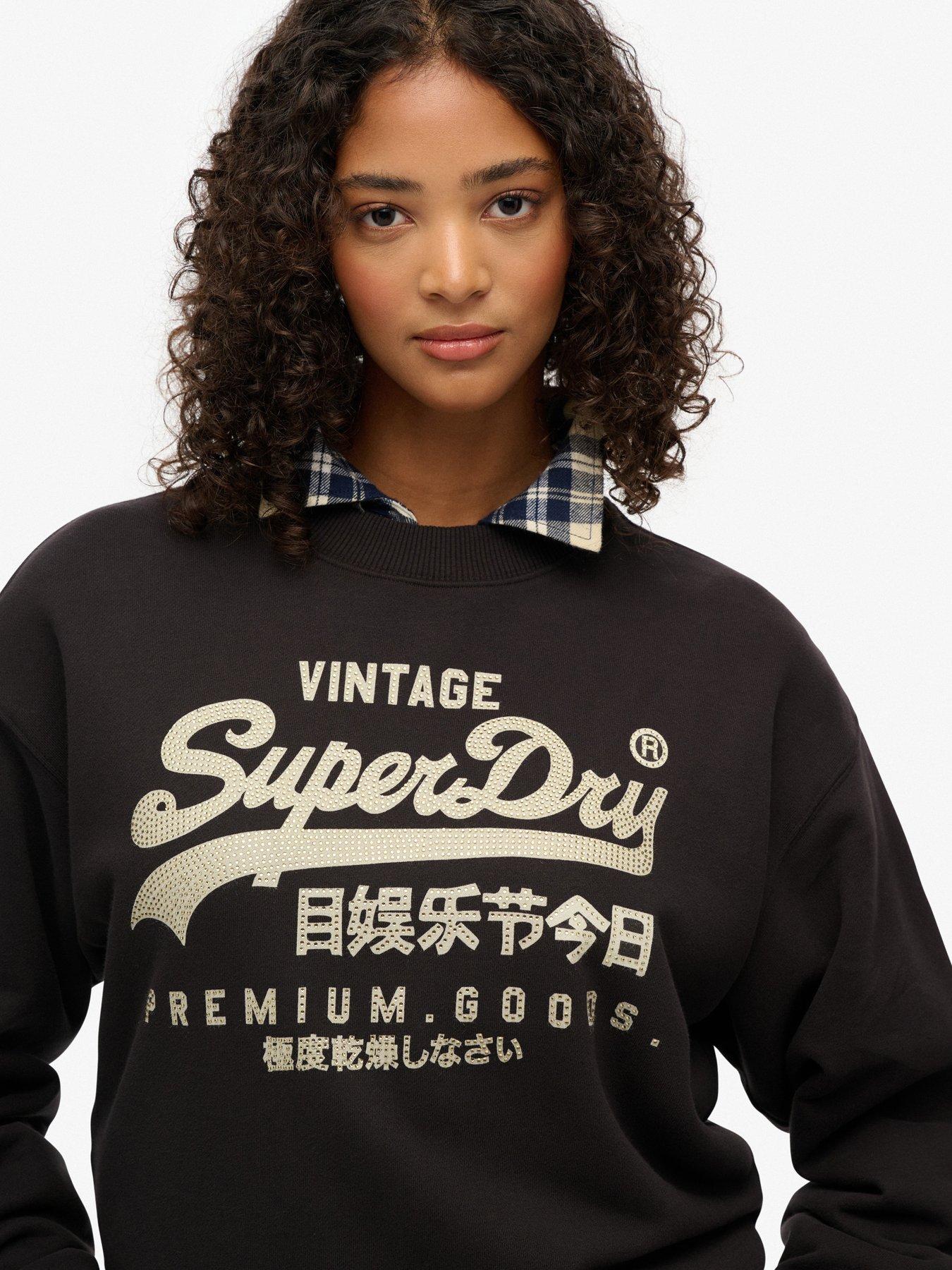 Superdry Embellished Vl Loose Crew - Bison - Black | Very