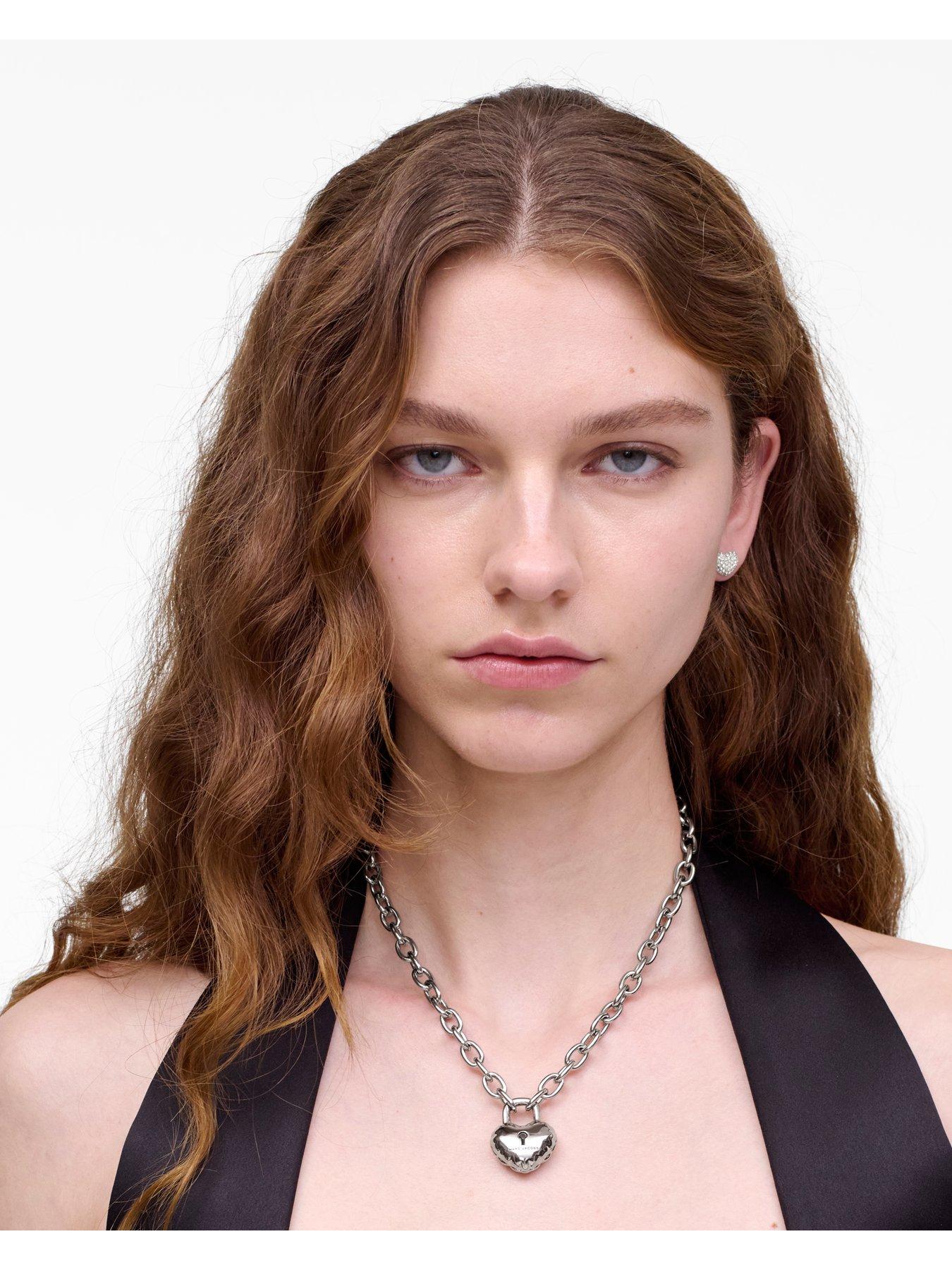 MARC JACOBS Balloon Heart Lock Pendant Necklace - Silver | Very