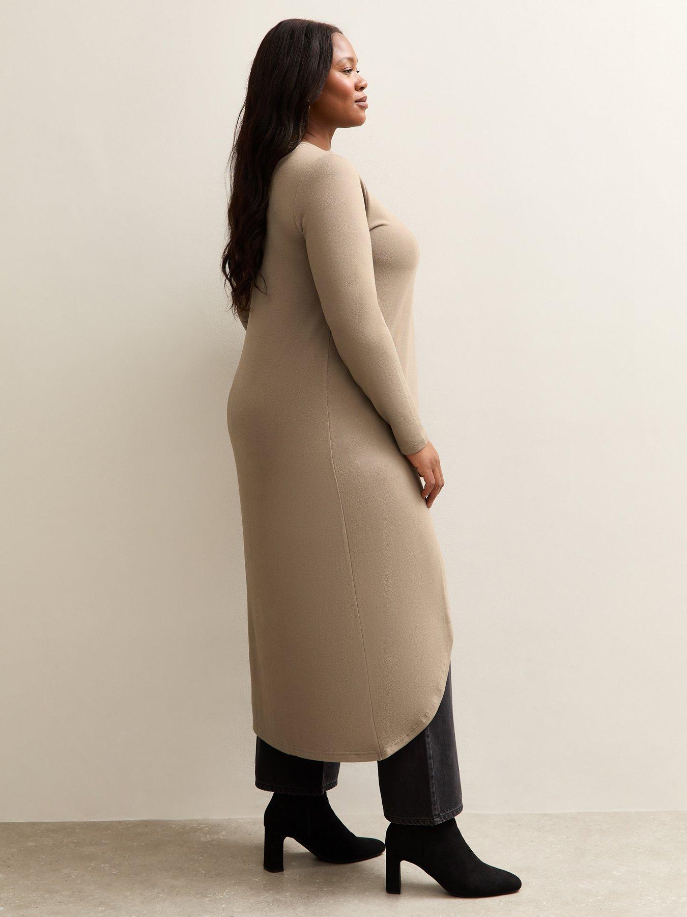 New Look Curves Mink Soft Touch Longline Wrap Top | Very