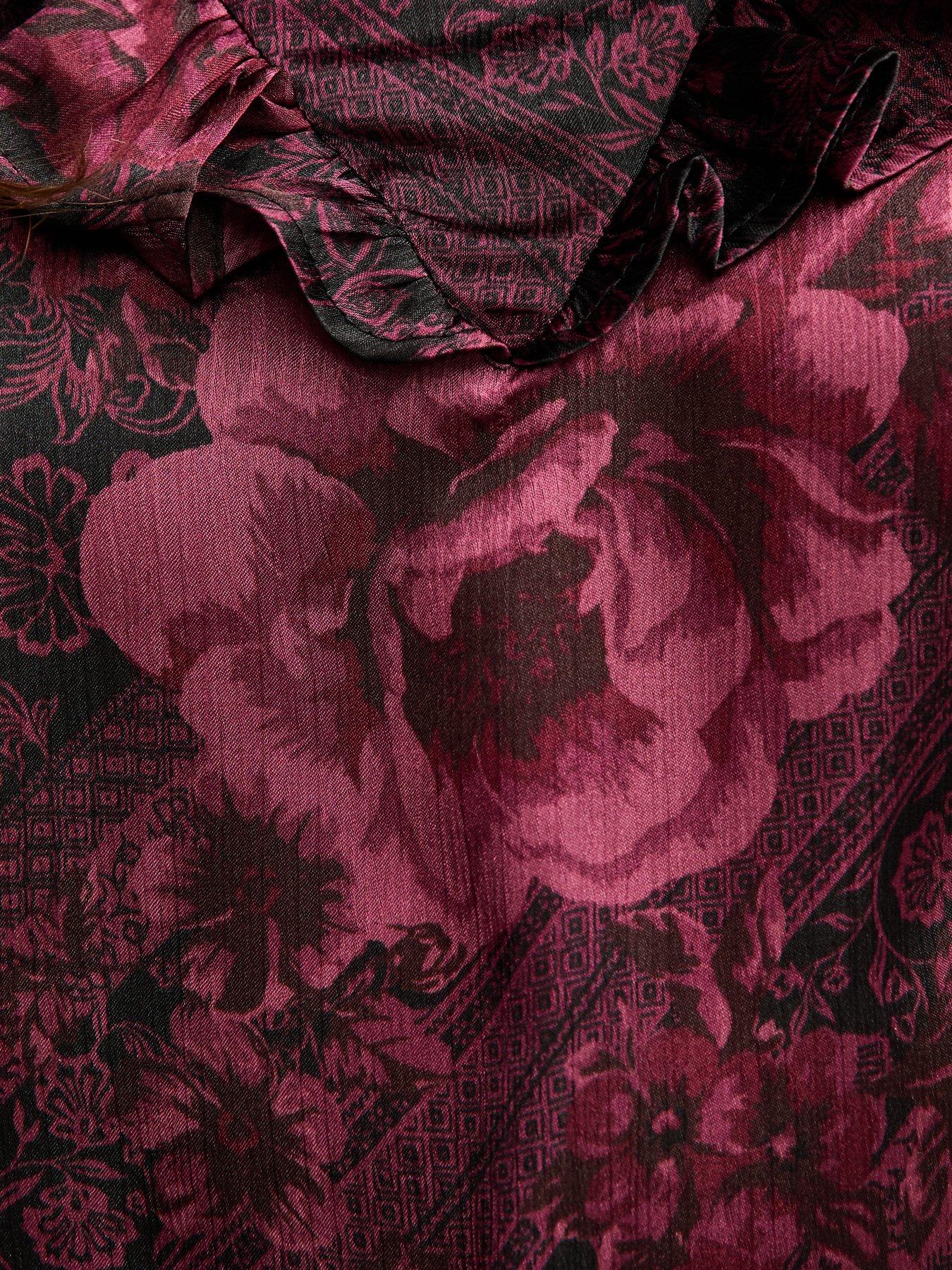 New Look Red Floral Print High Neck Blouse | Very