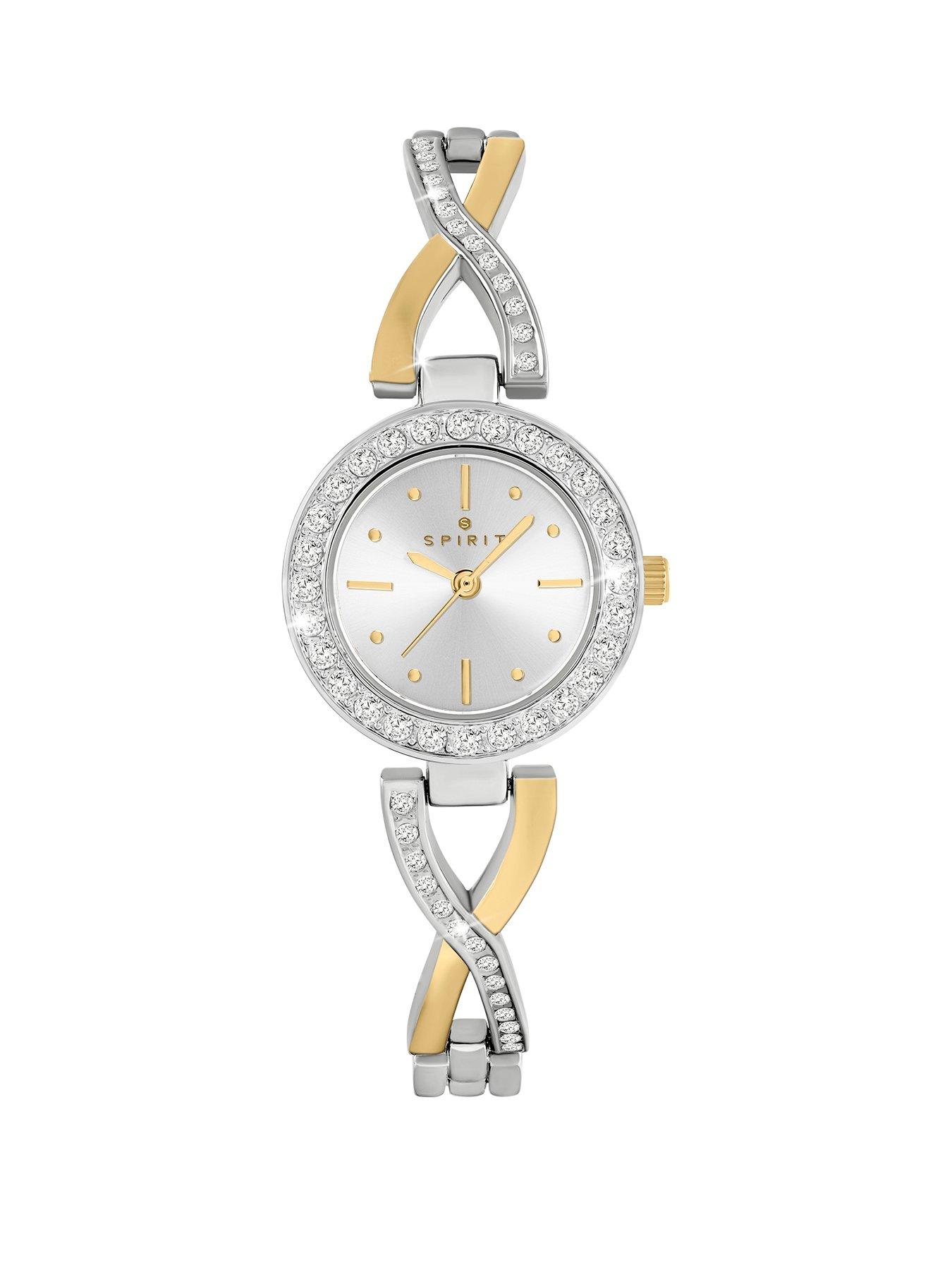 Spirit Ladies Silver & Gold Plated Stone Set Bracelet Watch | Very