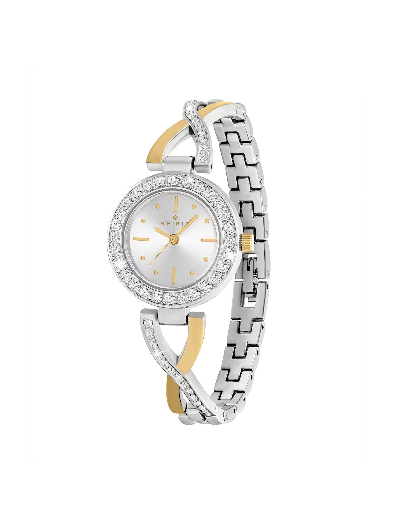 Spirit Ladies Silver & Gold Plated Stone Set Bracelet Watch | Very