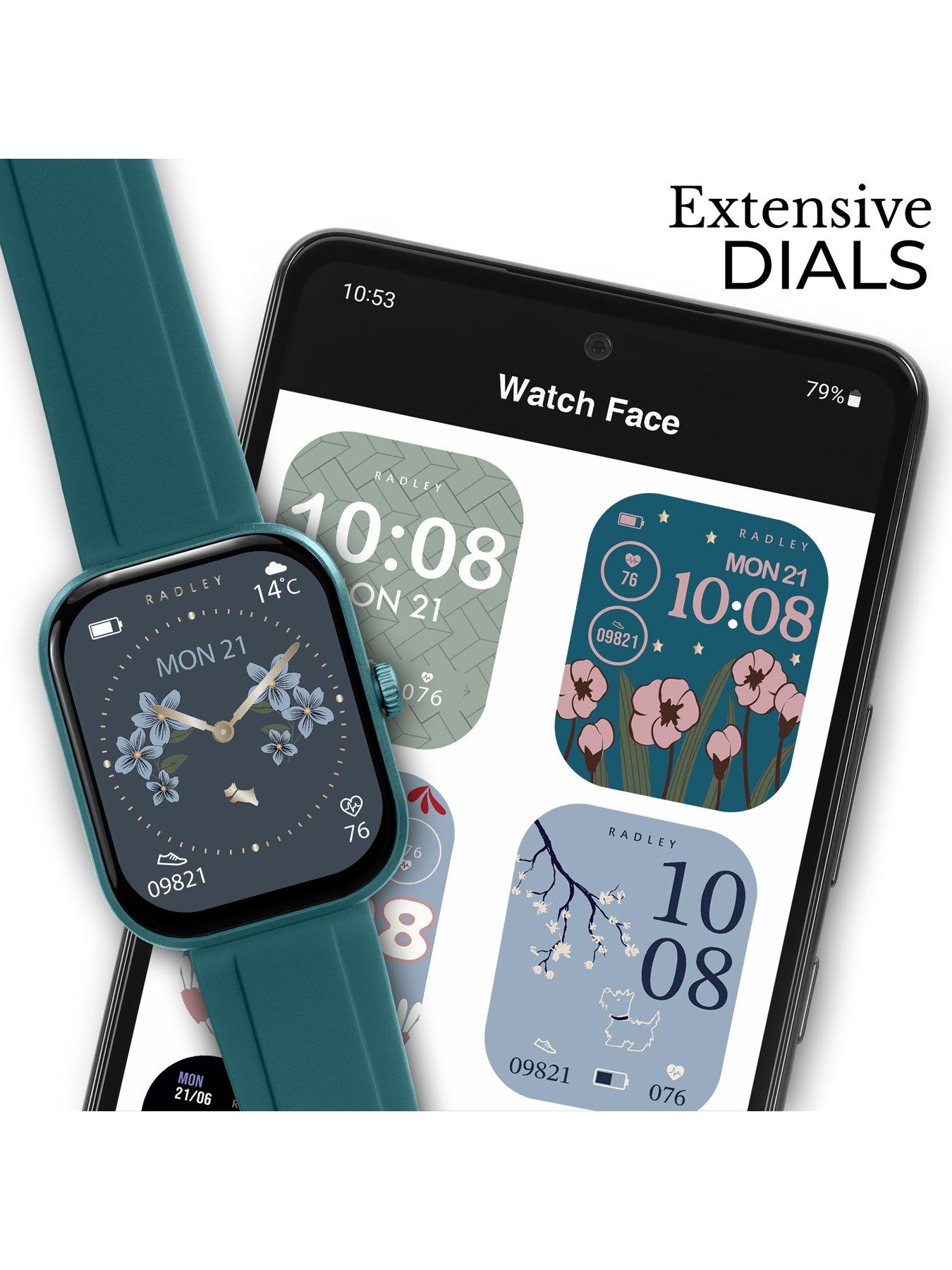 Radley Series 55 Stone And Teal Silicone Strap Smartwatch TFT/Calling ...