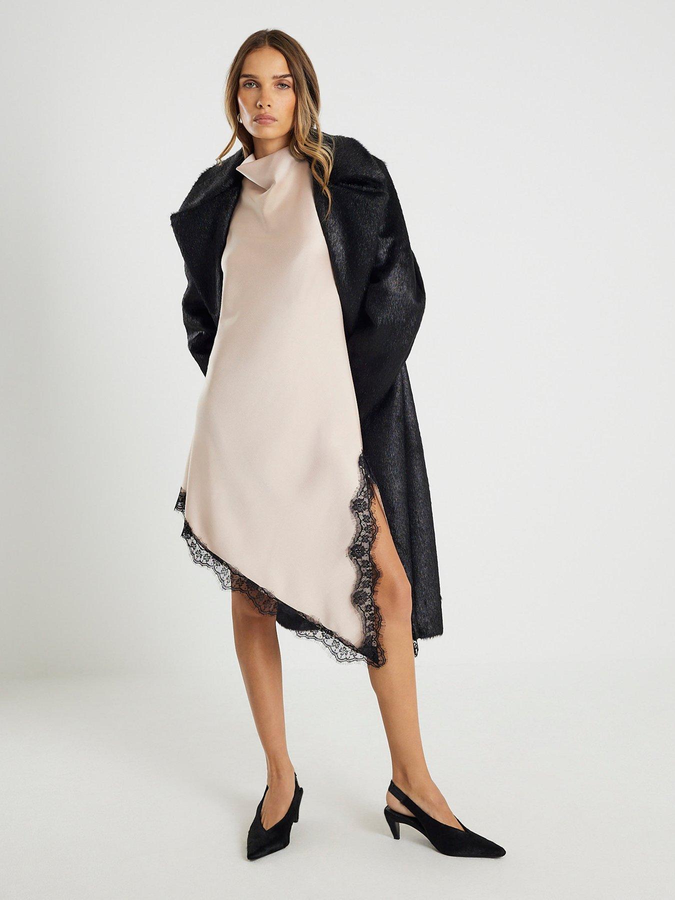 River Island Longline Lace Halter Top - Cream | Very