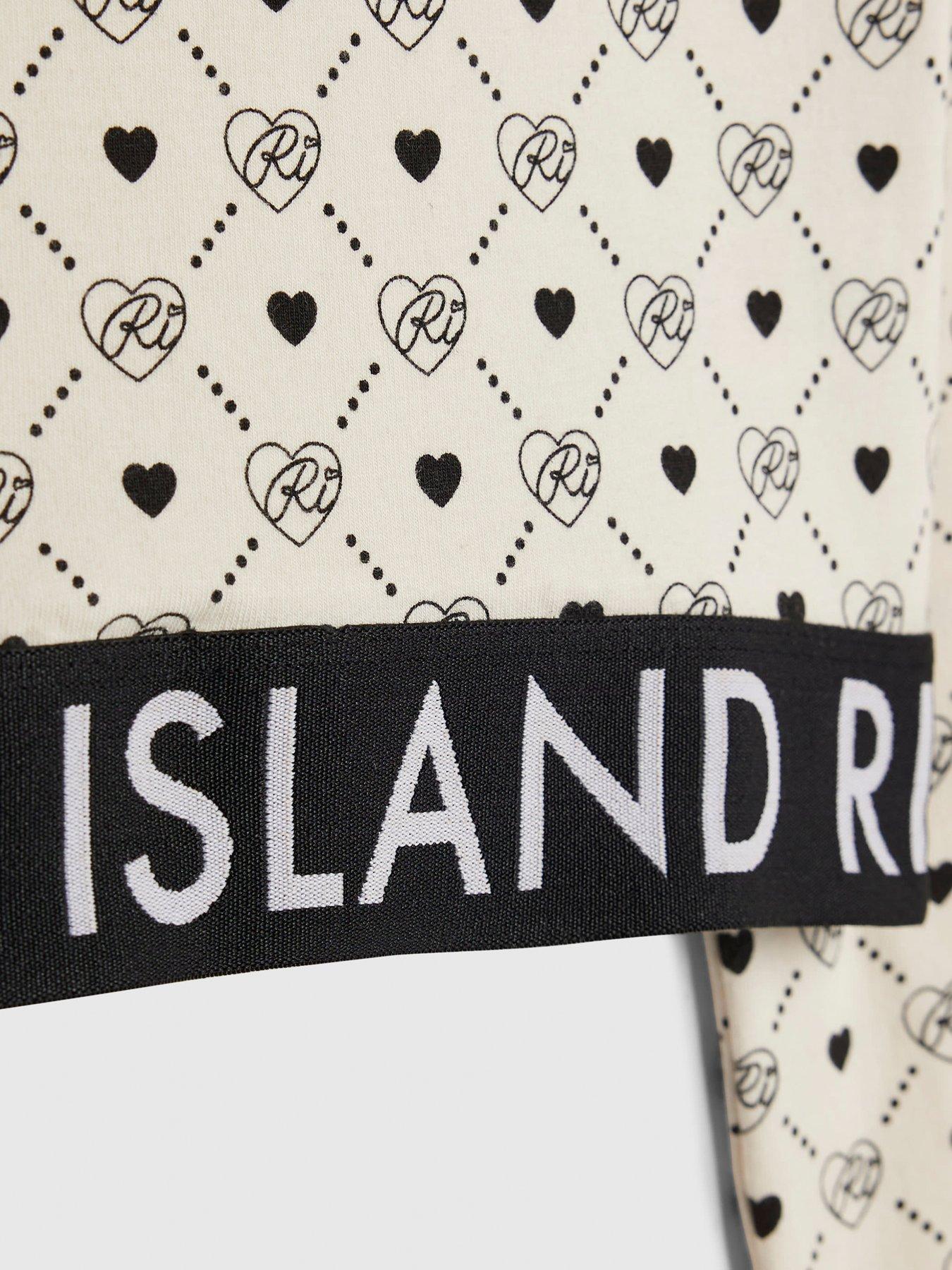River Island Older Girls Waistband Monogram Top - Cream | Very