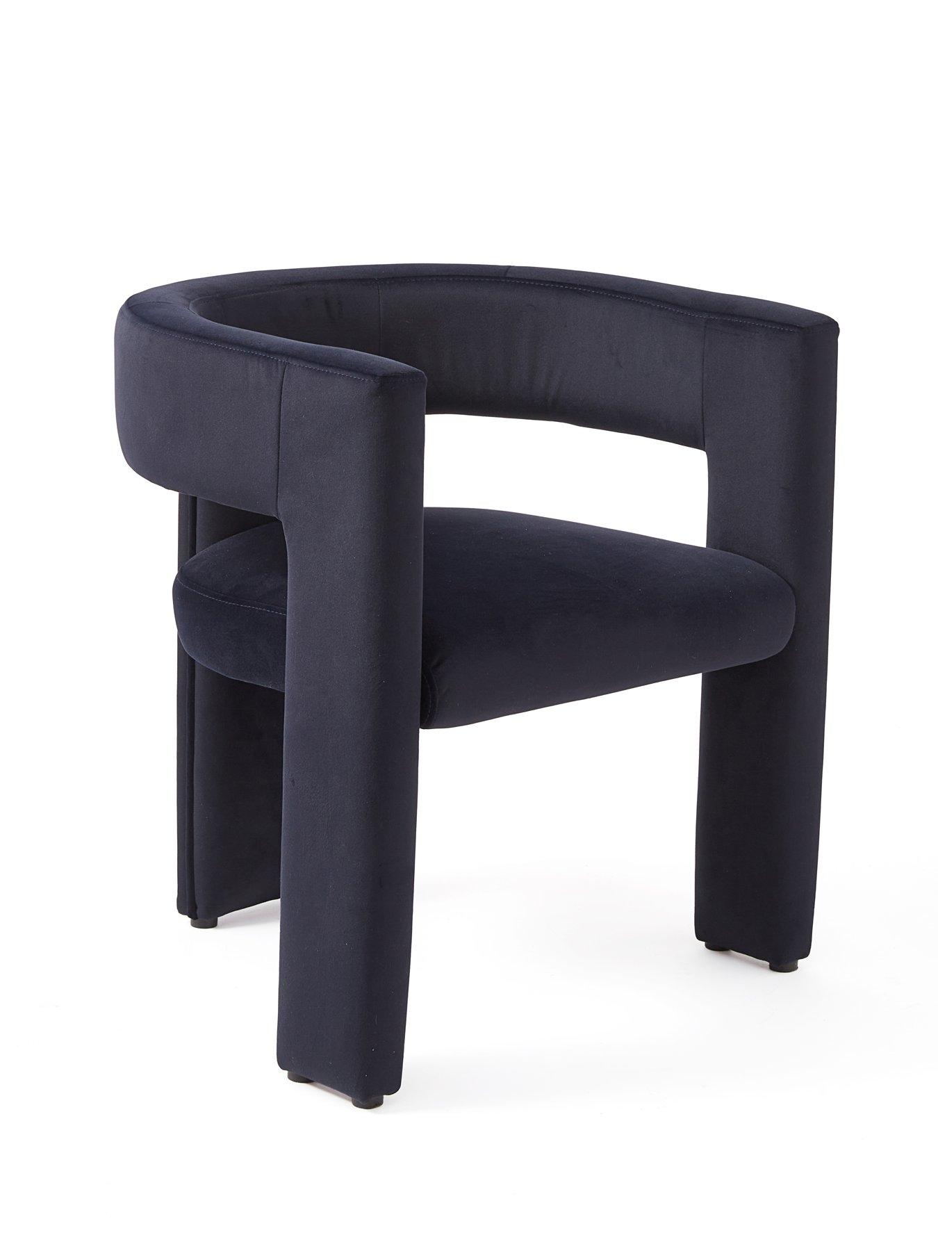 The Very Collection Nell Velvet Dining Chair - Navy - FSC® Certified | Very
