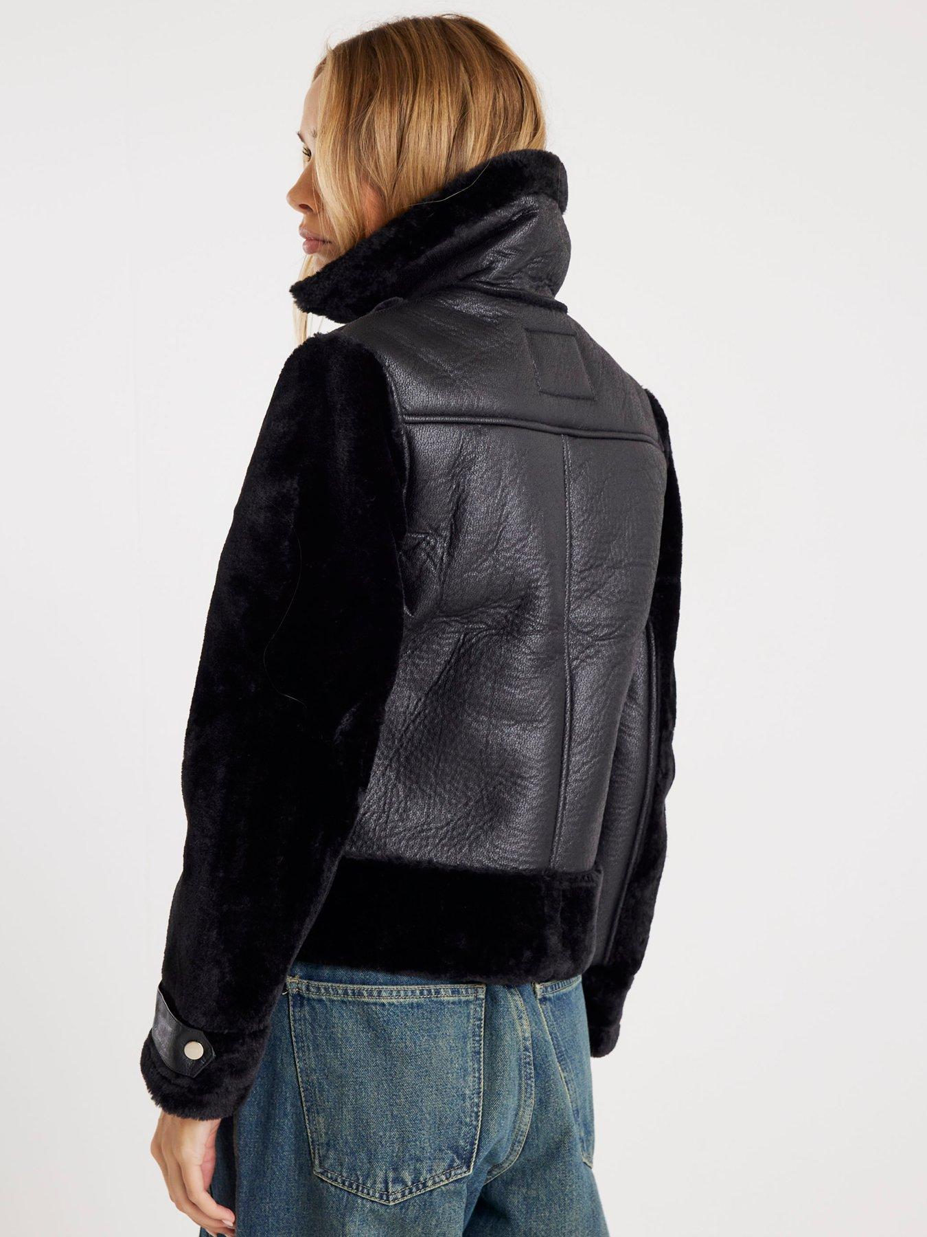 River Island Boxy Aviator Jacket - Black | Very