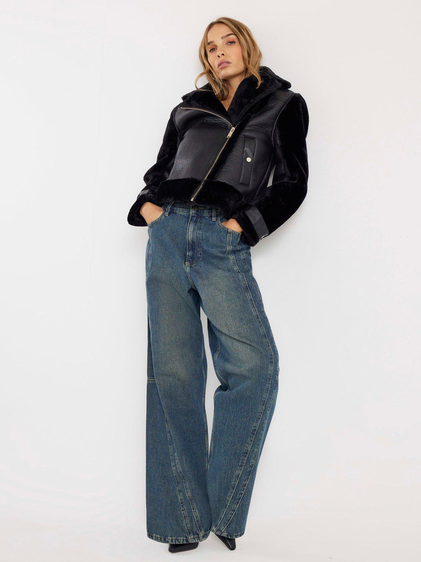 River Island Boxy Aviator Jacket - Black | Very