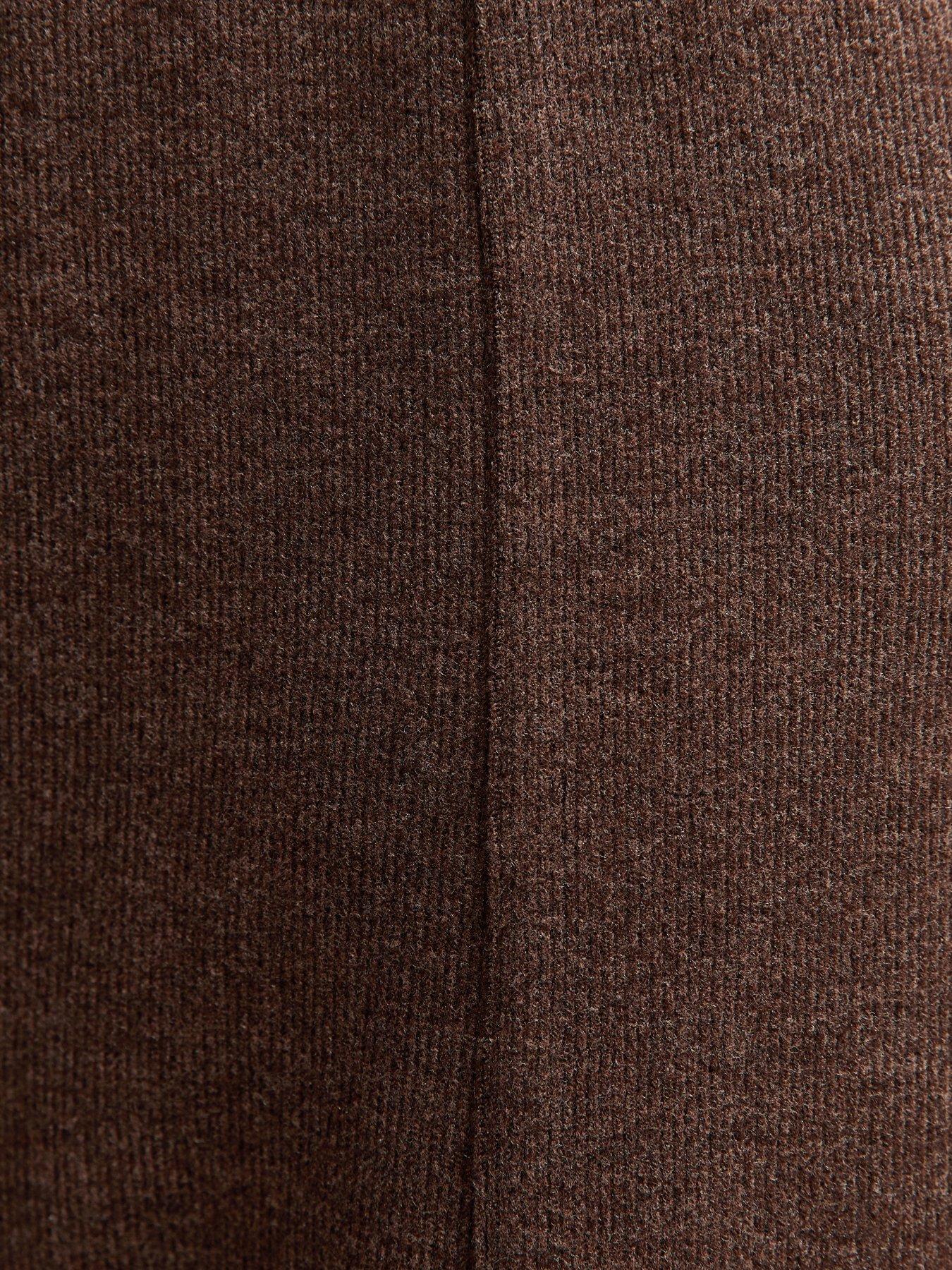 New Look Dark Brown Soft Touch Seam Detail Trousers | Very