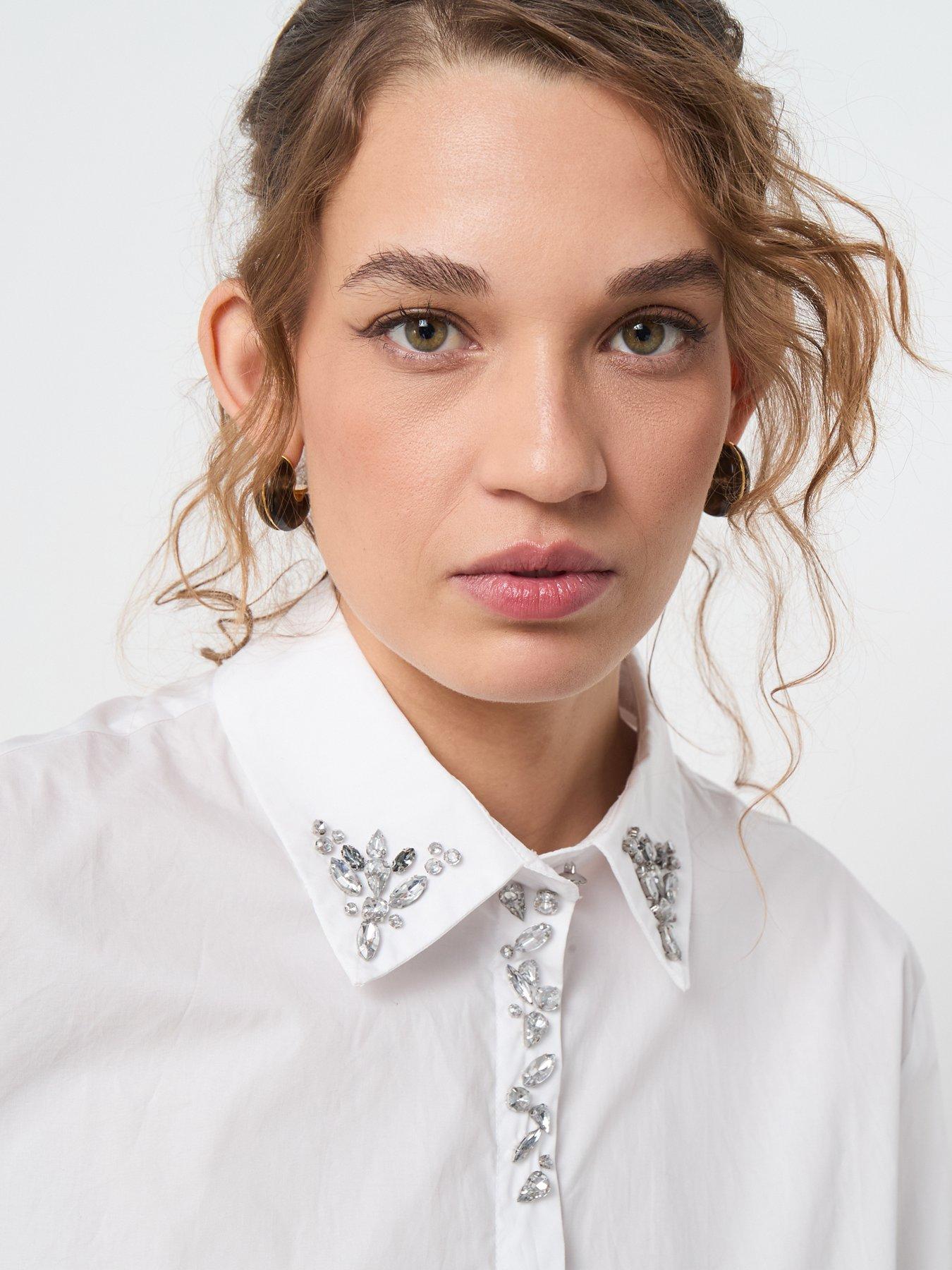 Mango Crystal Detail Shirt - Cream | Very
