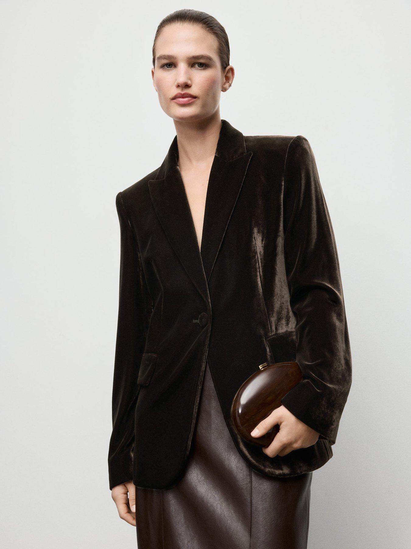 Mango Structured Velvet Blazer | Very