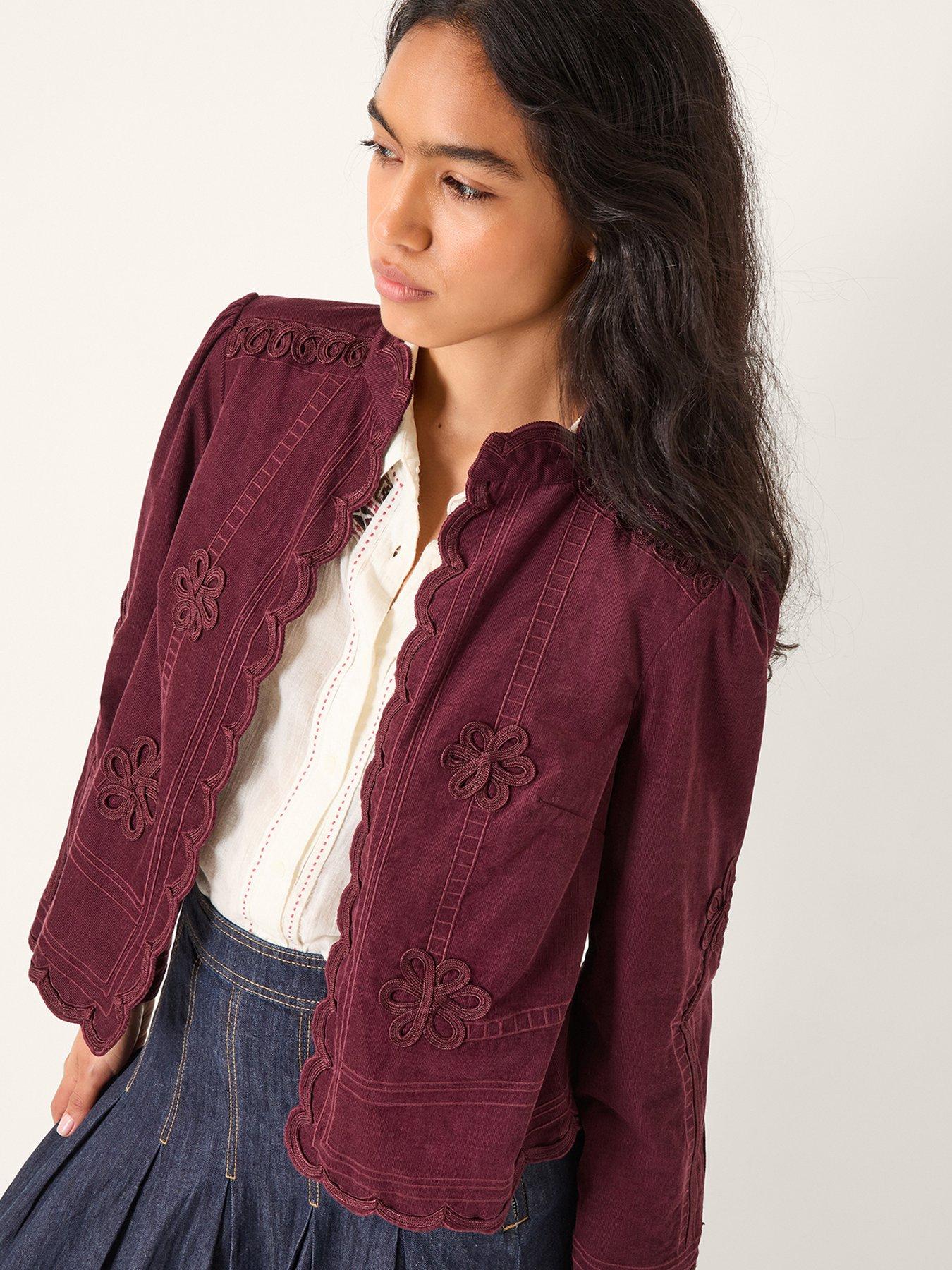 Monsoon Jimena Cord Jacket - Red | Very