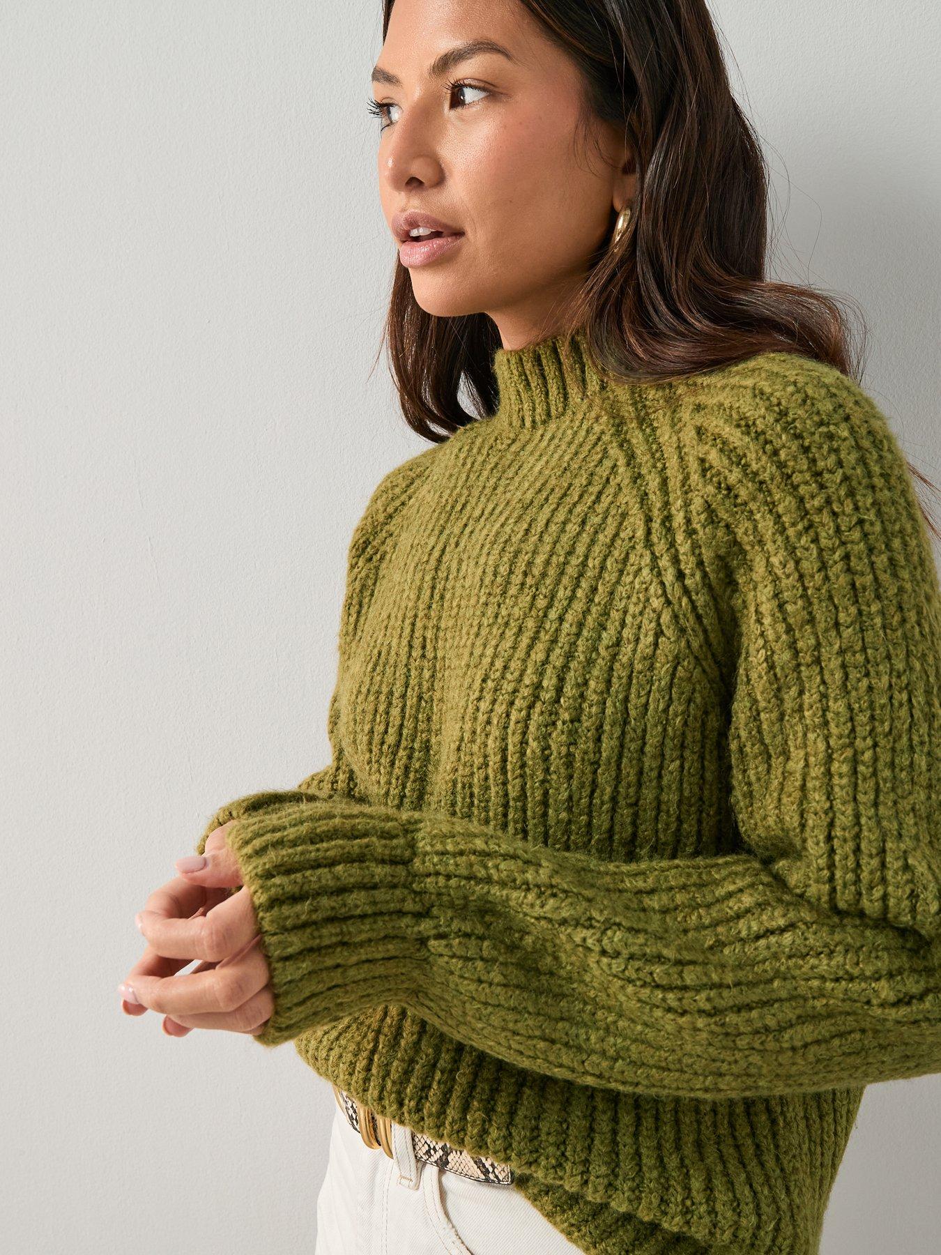 The Very Collection Funnel Neck Jumper - Green | Very