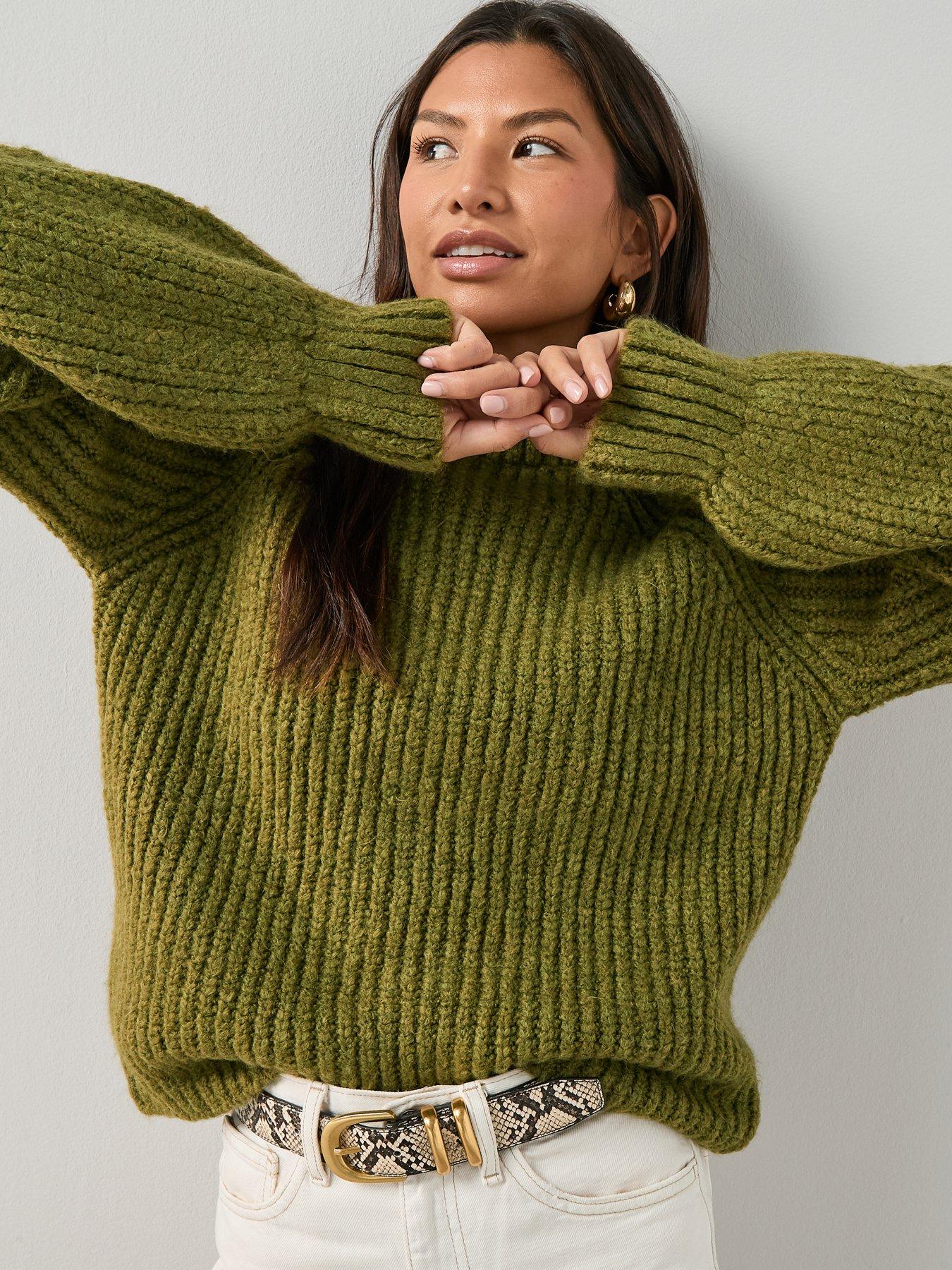 The Very Collection Funnel Neck Jumper - Green | Very