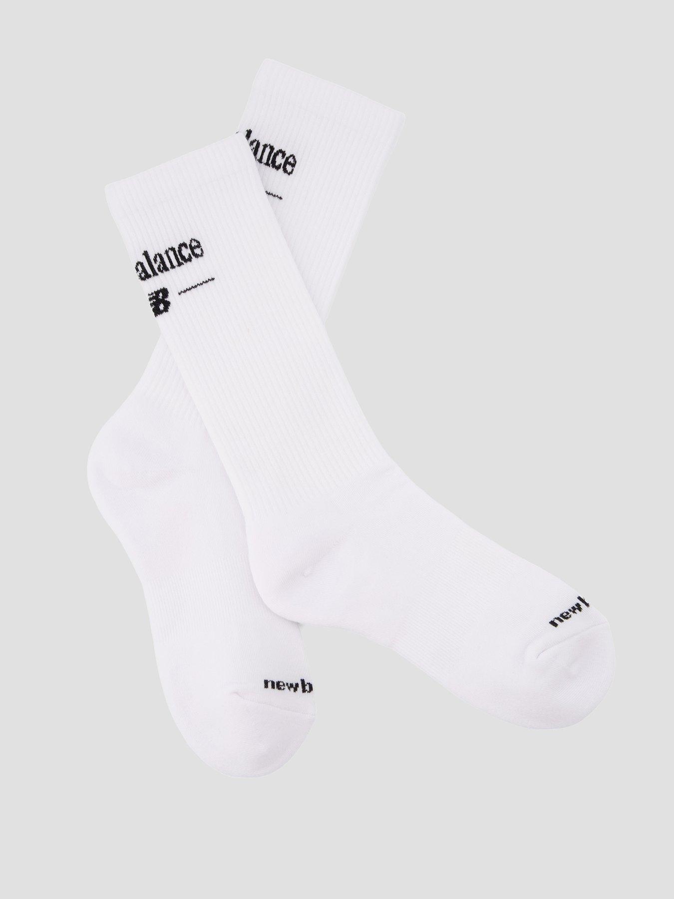 New Balance Back Script Crew Socks 3 Pack White | Very