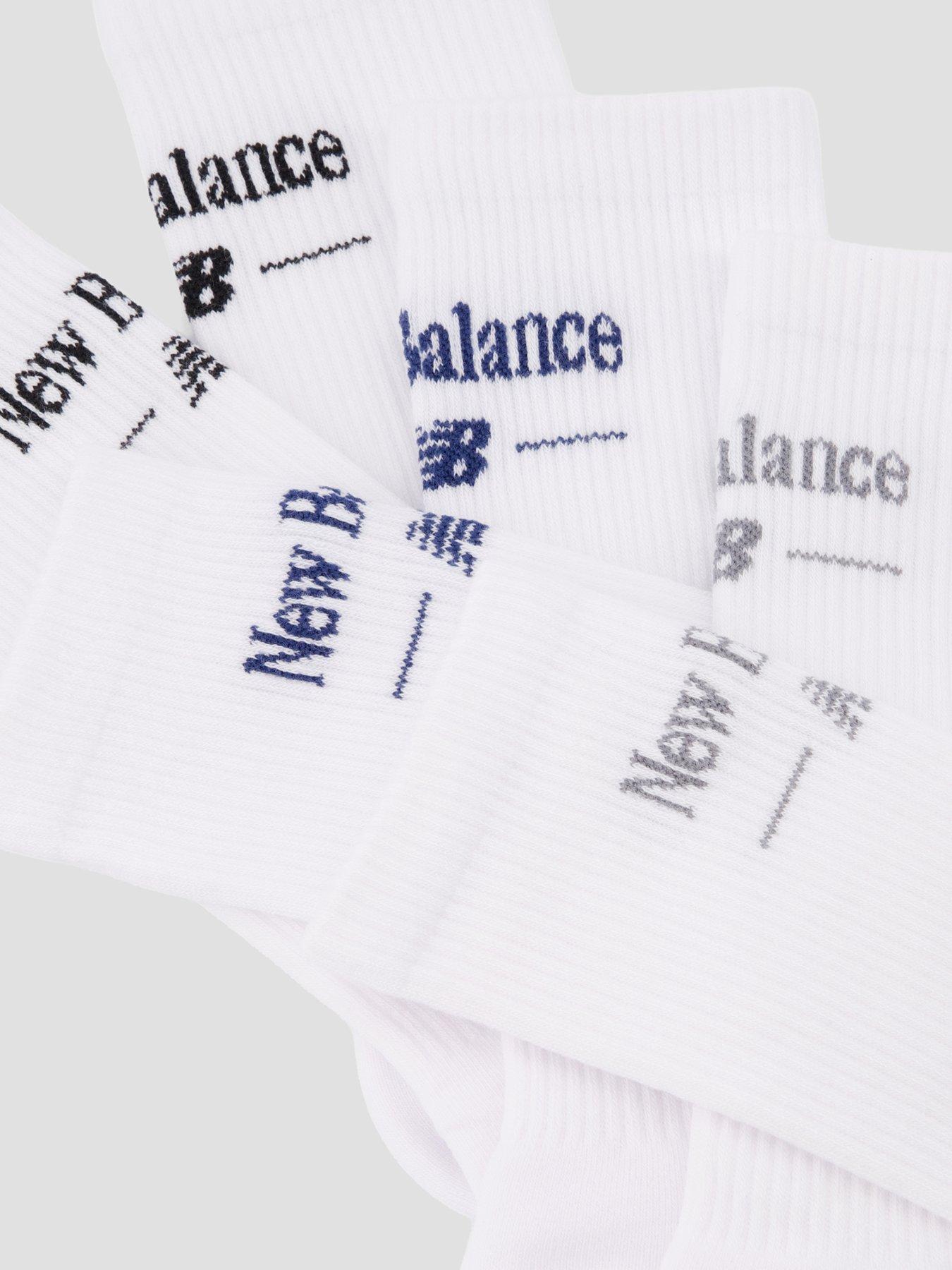 New Balance Back Script Crew Socks 3 Pack White | Very