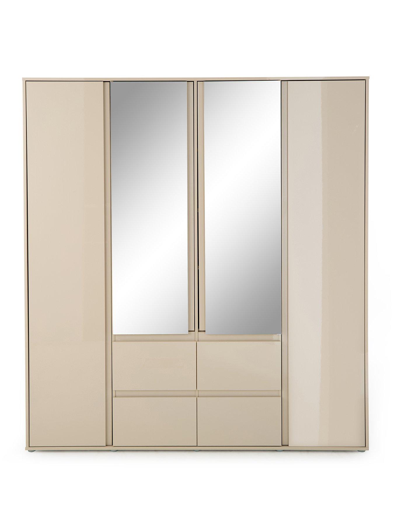 The Very Collection Layton Gloss 4 Door, 4 Drawer Combi Wardrobe ...