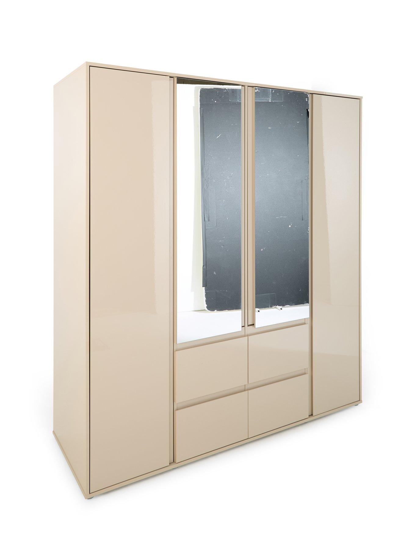 The Very Collection Layton Gloss 4 Door, 4 Drawer Combi Wardrobe ...