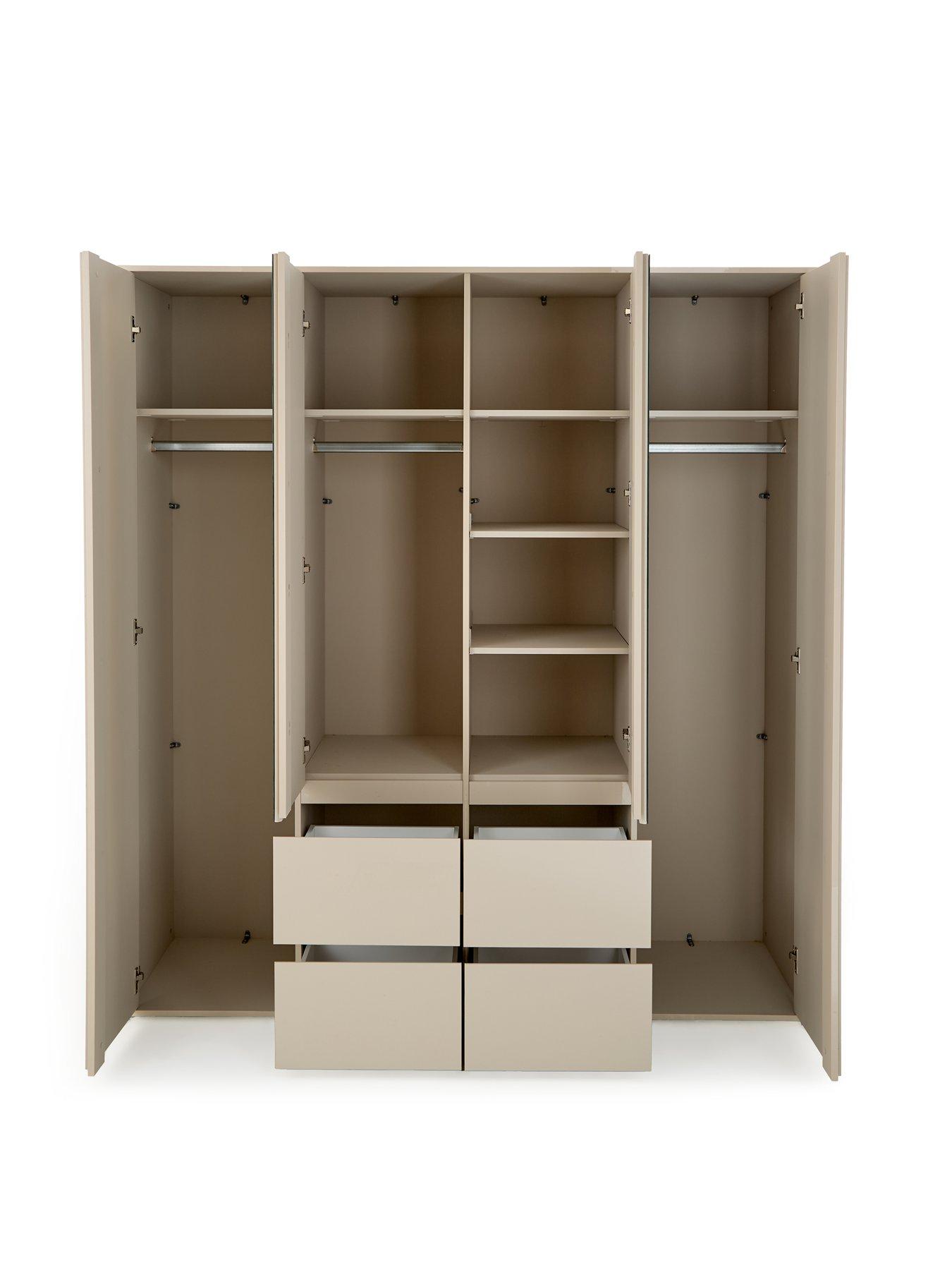 The Very Collection Layton Gloss 4 Door, 4 Drawer Combi Wardrobe ...