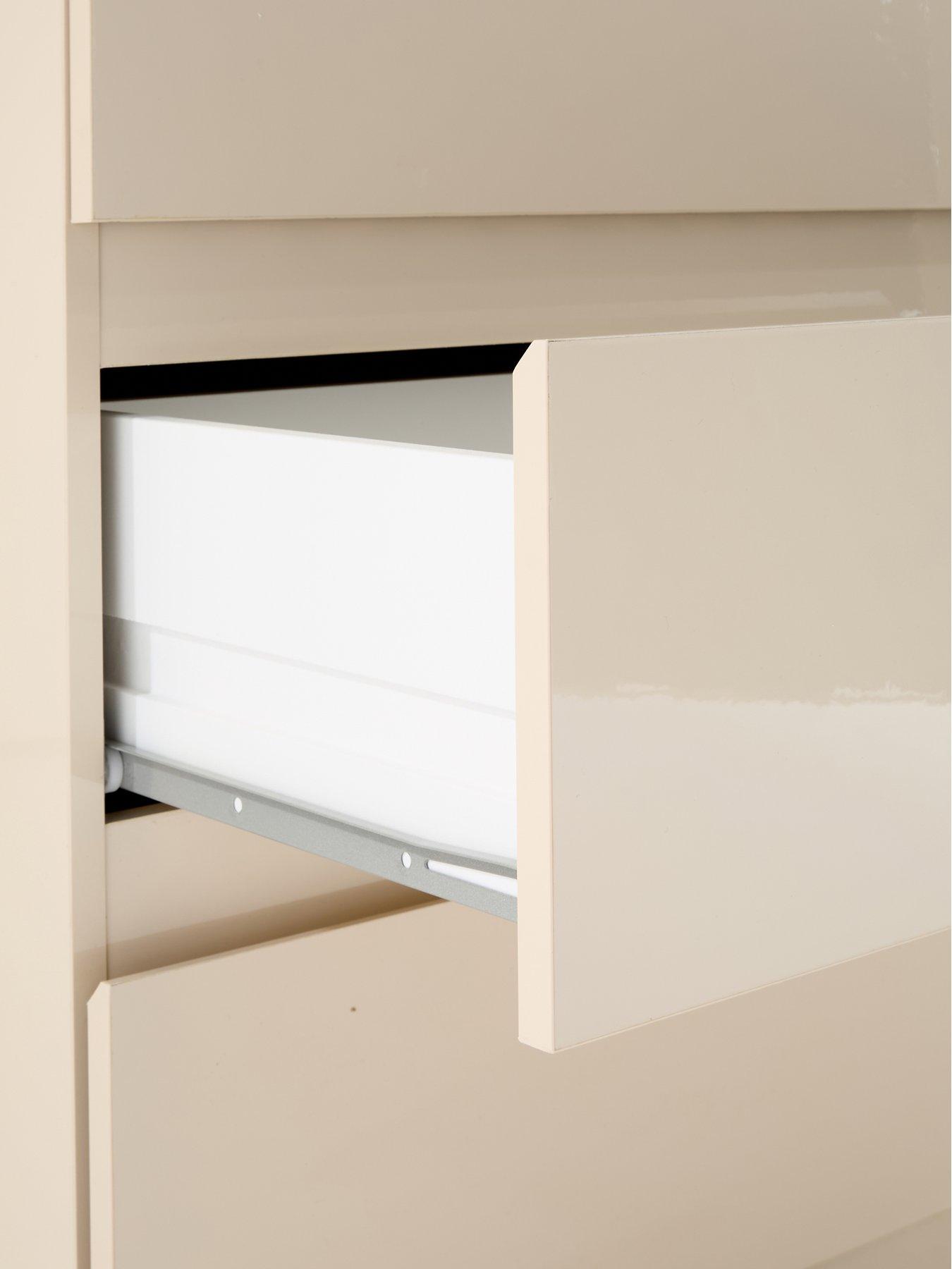 The Very Collection Layton Gloss 3 Drawer Chest - Oatmeal - FSC ...