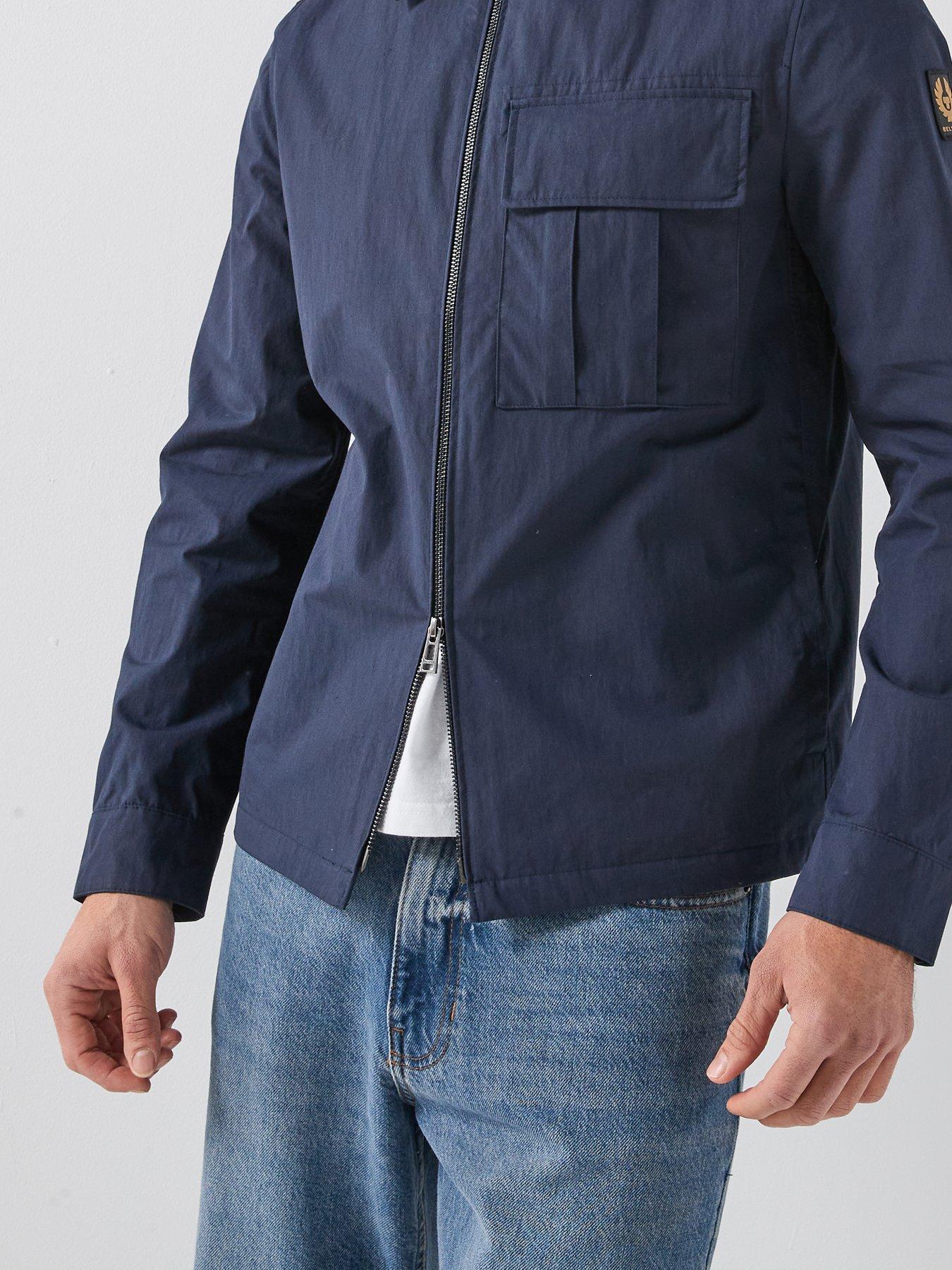Belstaff Cargo Cotton Zip Overshirt - Navy | Very
