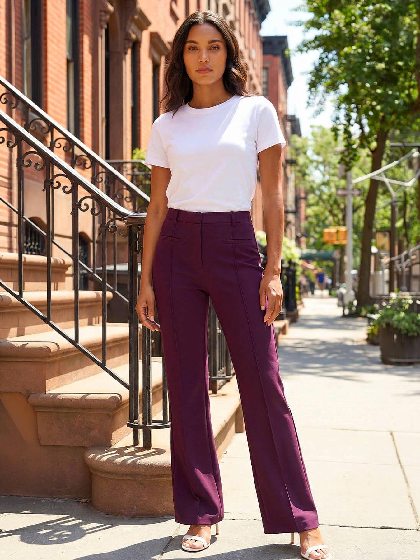 Roman Jet Pocket Bootleg Trousers - Wine | Very